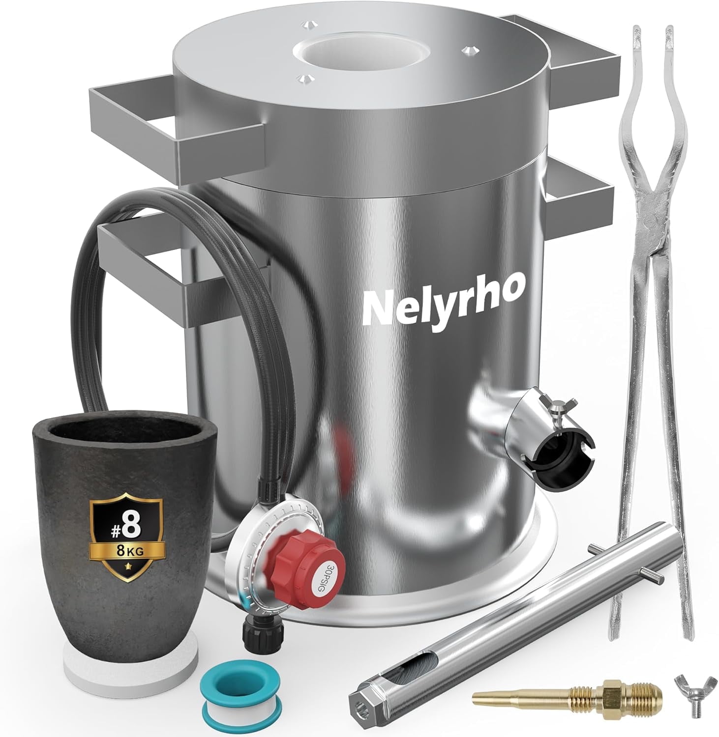 Nelyrho 8kg Stainless Steel Propane Melting Furnace Kit - Complete Home ...