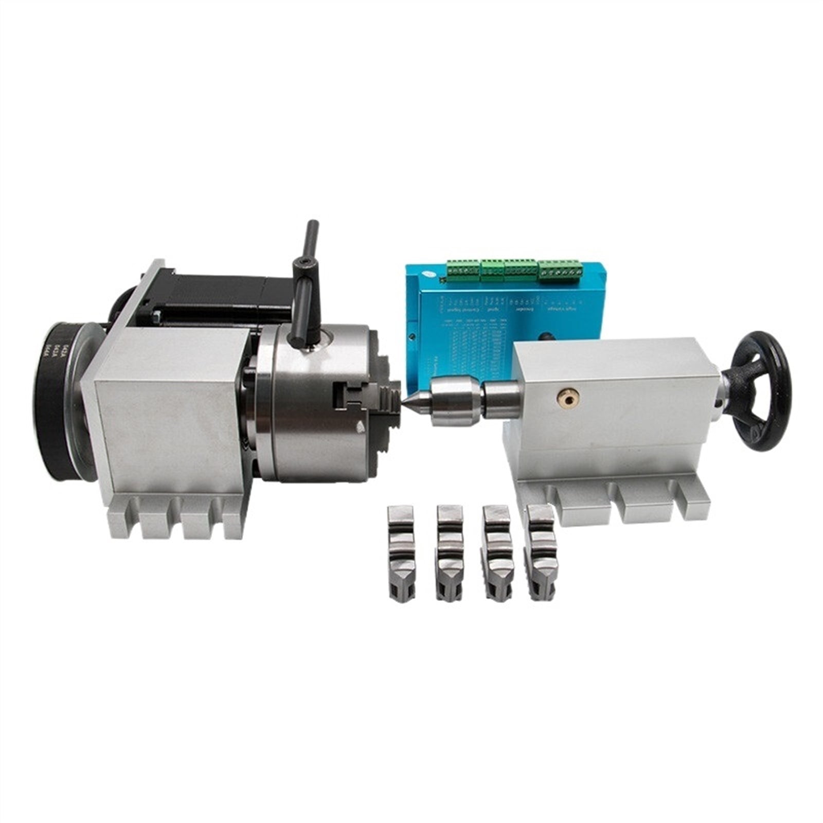 Nema 34 Closed Loop Stepper Motor (4:1) K12-100mm 4 Jaw Chuck 4th Axis ...