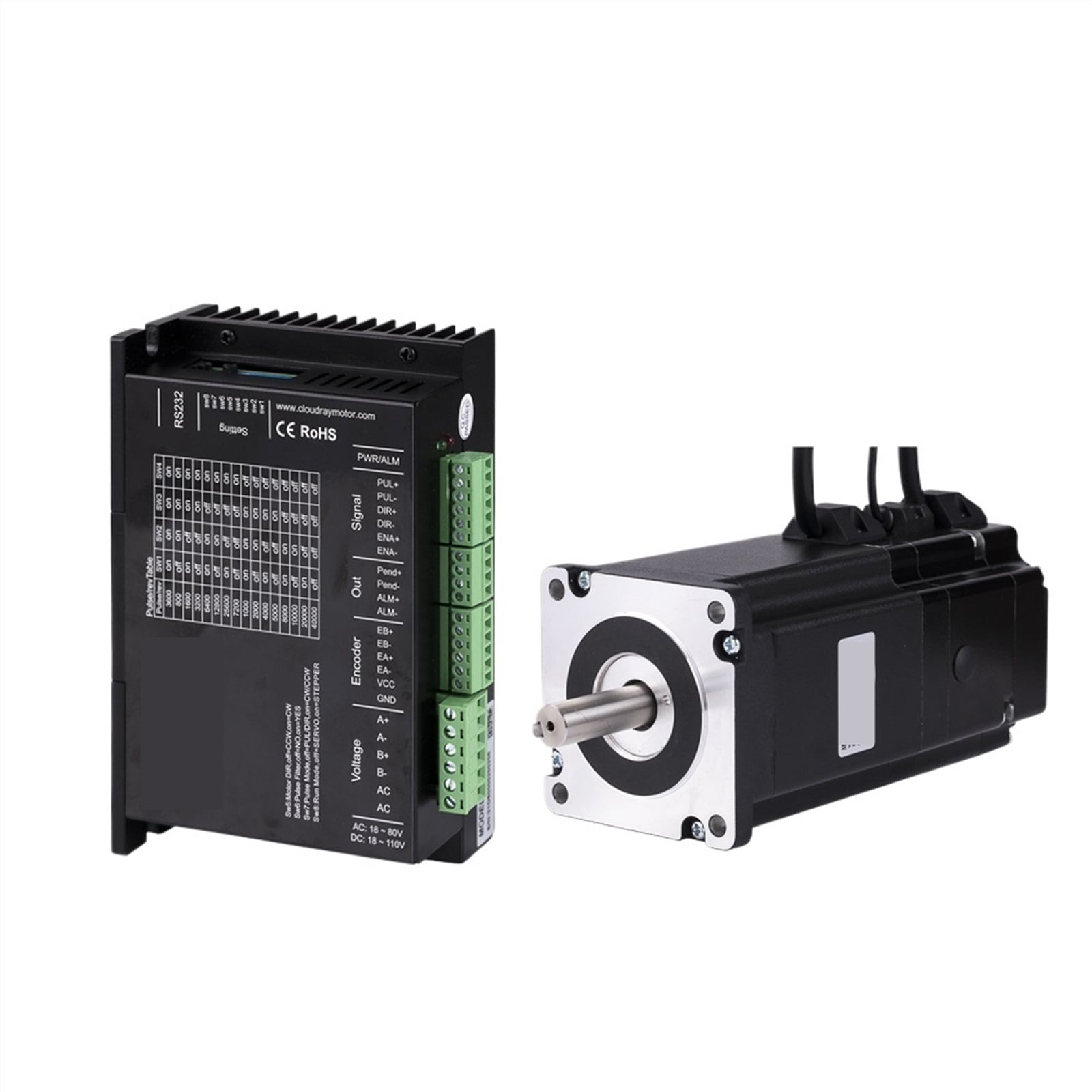 Nema 34 Closed Loop Stepper Motor Kit 8.5N.m 6.0A Stepper Motor With Brake And CLE34 Closed ...