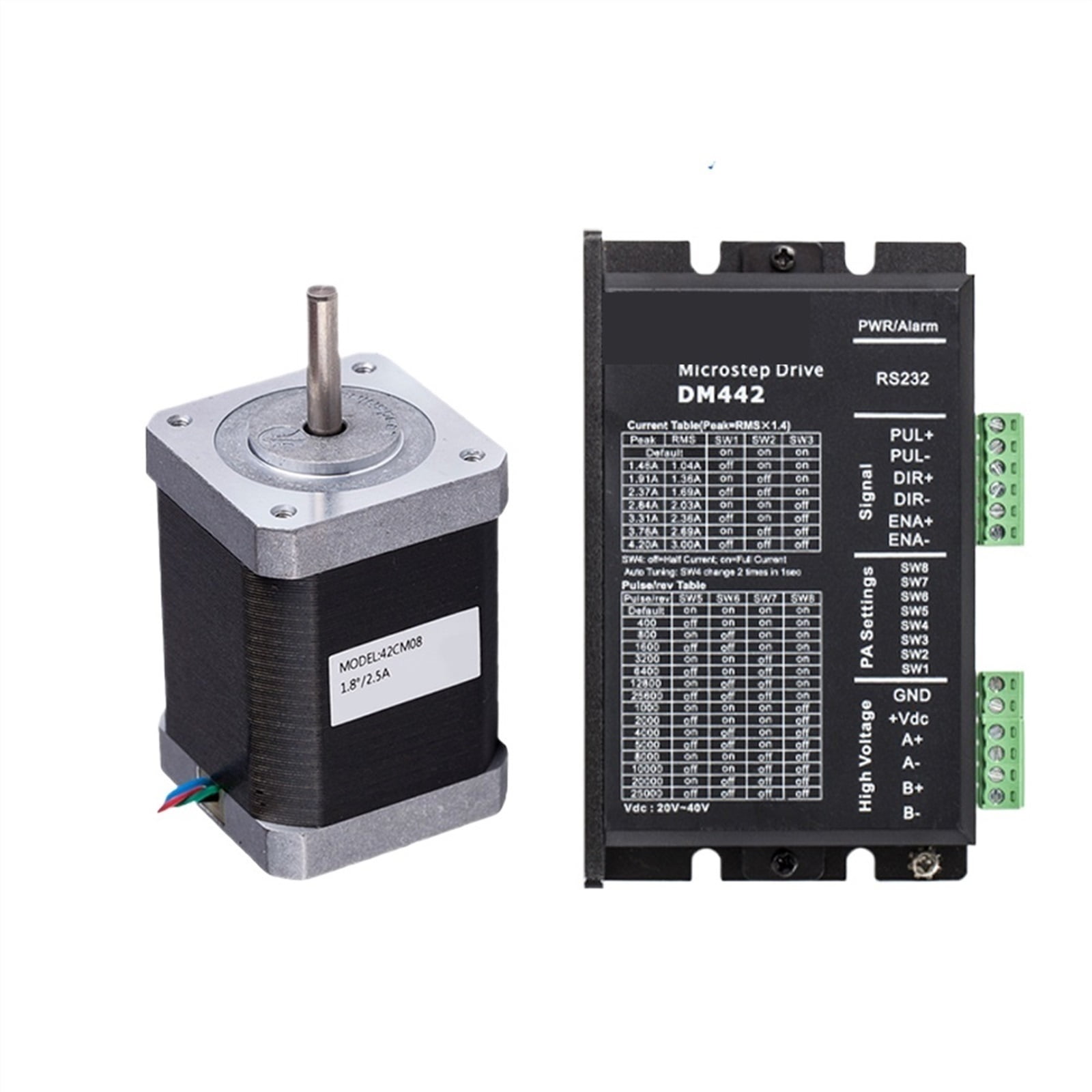 Nema17 Stepper Motor 0.8N.m 60mm And 2 Phase 20-40VDC Stepper Driver DM442 For 3D Printer CNC ...