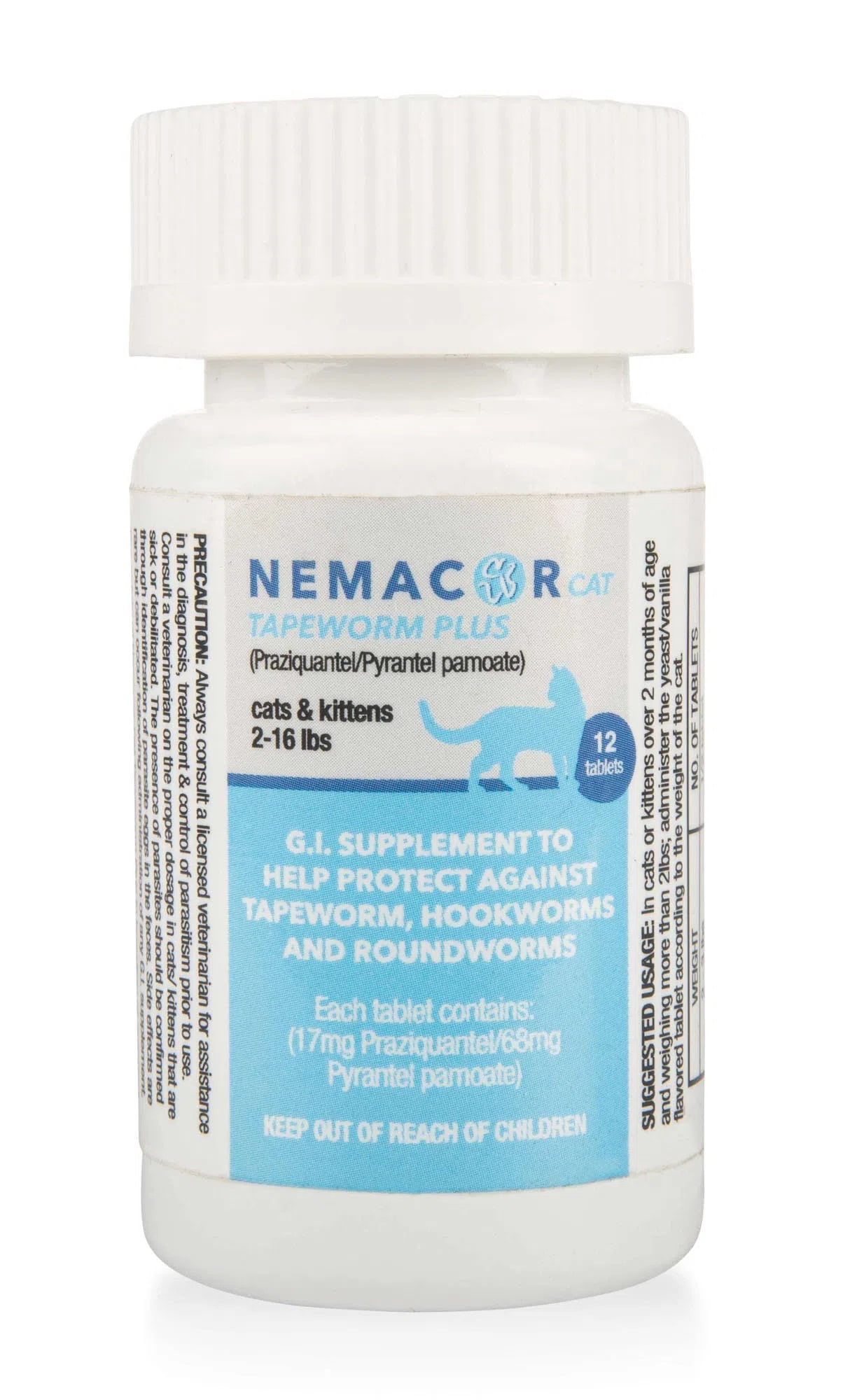 Nemacor Cat G.I. Support Tablets for Cats 2 to 16 lbs Vanilla Yeast ...