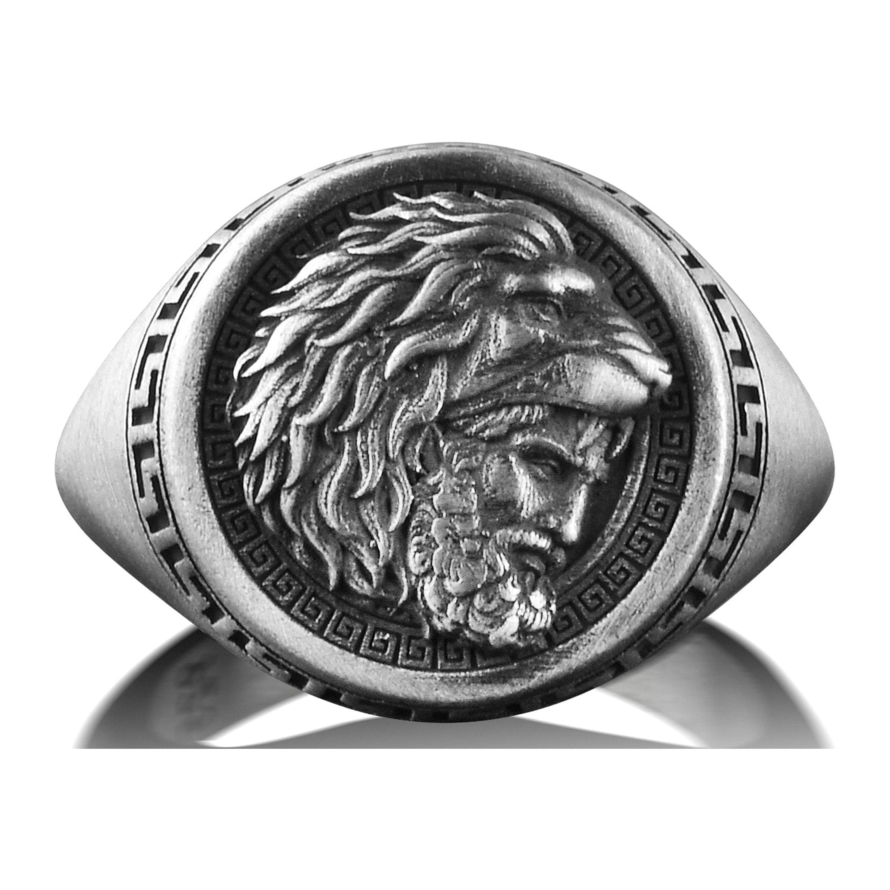 Nemean Lion and Hercules Ring, Greek Mythology Pinky Signet Ring in ...