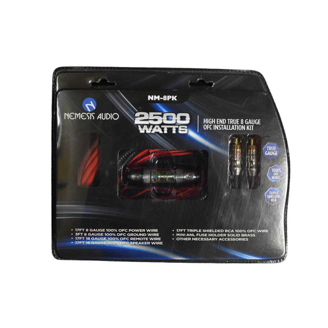Nemesis Audio NM-8PK 2500W High End True 8 Gauge OFC Car Audio ...