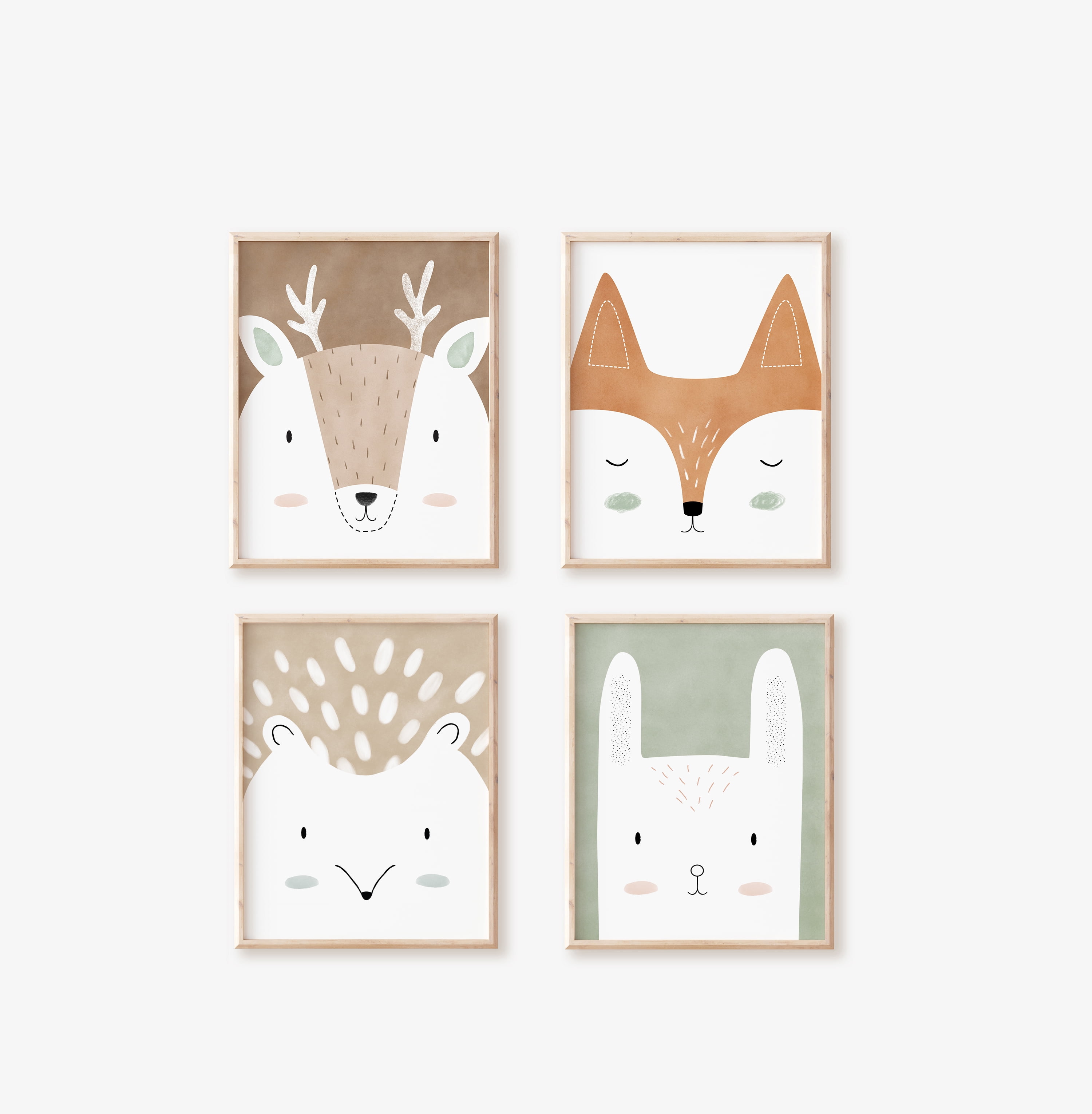 Nemo and Her Woodland Nursery Art Print Set of 4, Nursery Wall Art ...
