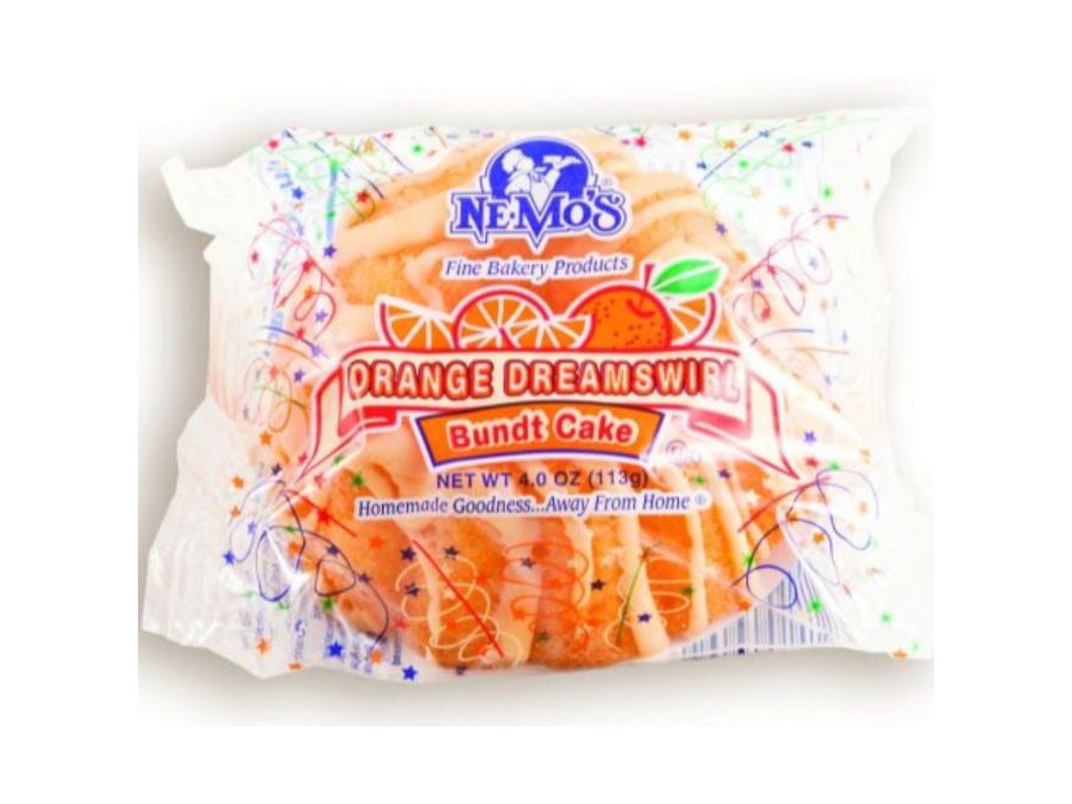 Ne-Mos Chocolate Bakery Orange Dreamswirl Bundt Cake, 4.25oz - Pack of ...