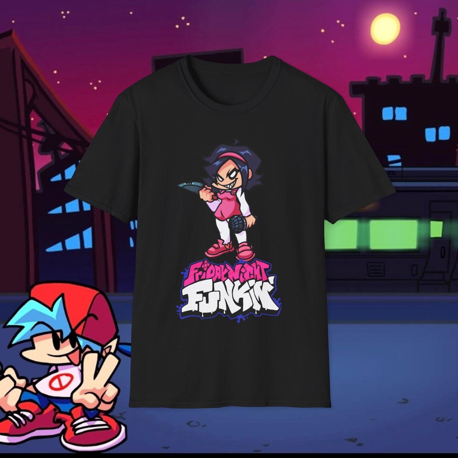 Nene Pico’s School Fnf Friday Night Funkin Unisex Softstyle T-Shirt ...