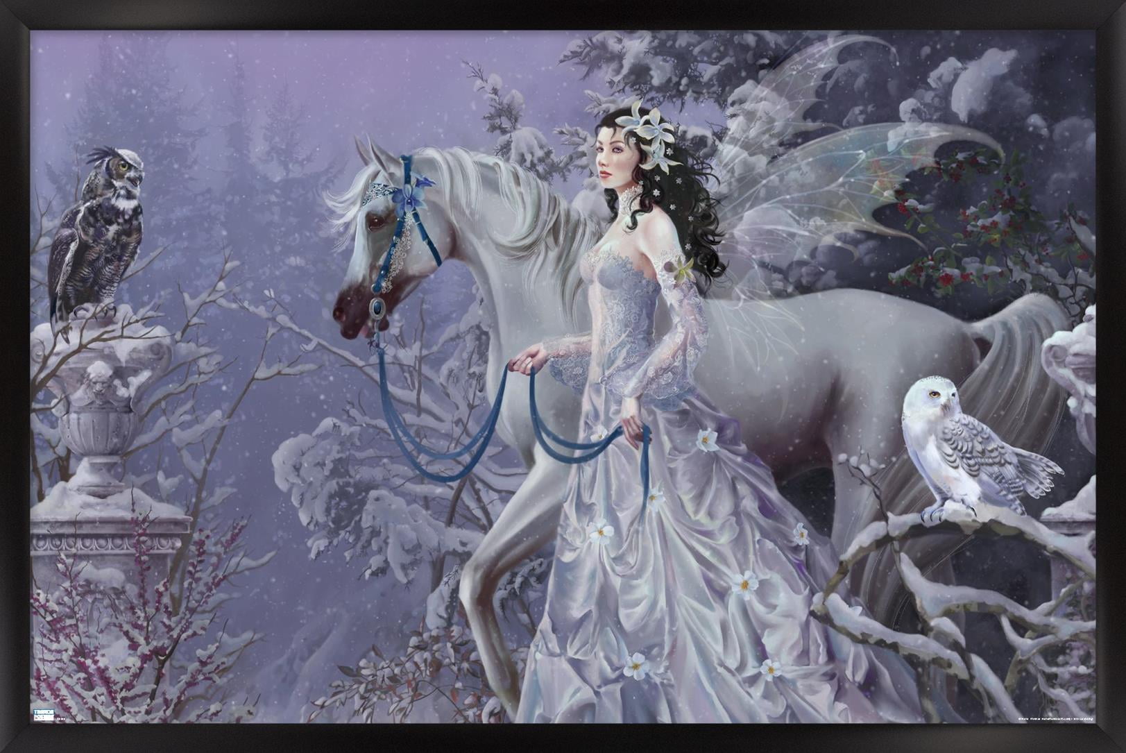 Nene Thomas - Winter Wings Wall Poster, 22.375" x 34", Framed - Walmart.com