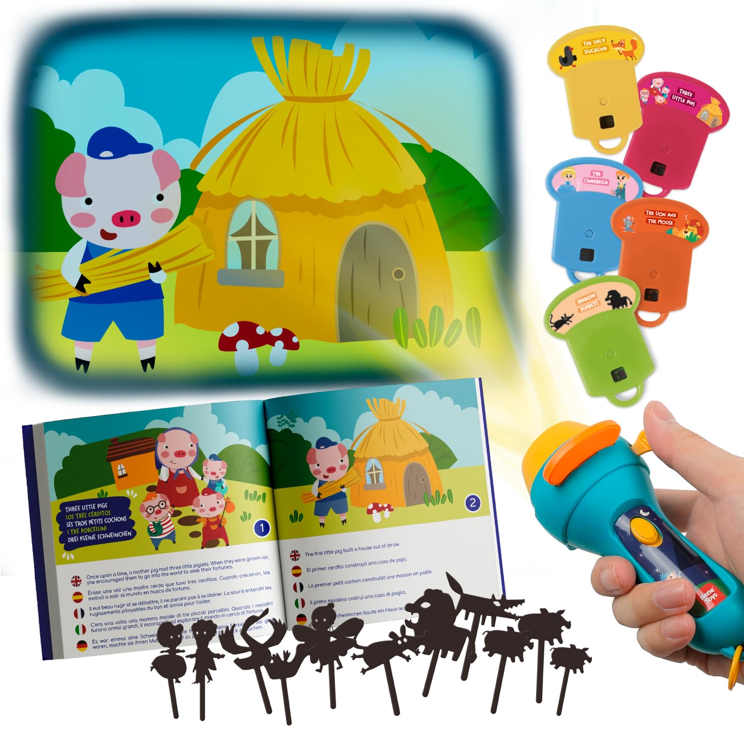 Nene Toys Fairy Tales STF9 Interactive Book with Projector Flashlight ...