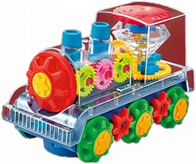 Nenekal Electric Transparent Gear Train Toy with Flashing Lights and ...