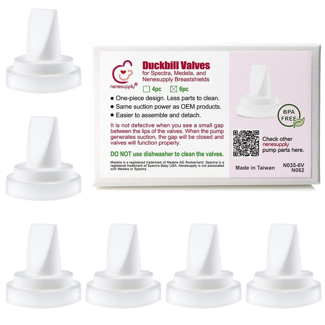 Nenesupply 6 pc Duckbill Valves Compatible with Medela and Spectra Pump ...