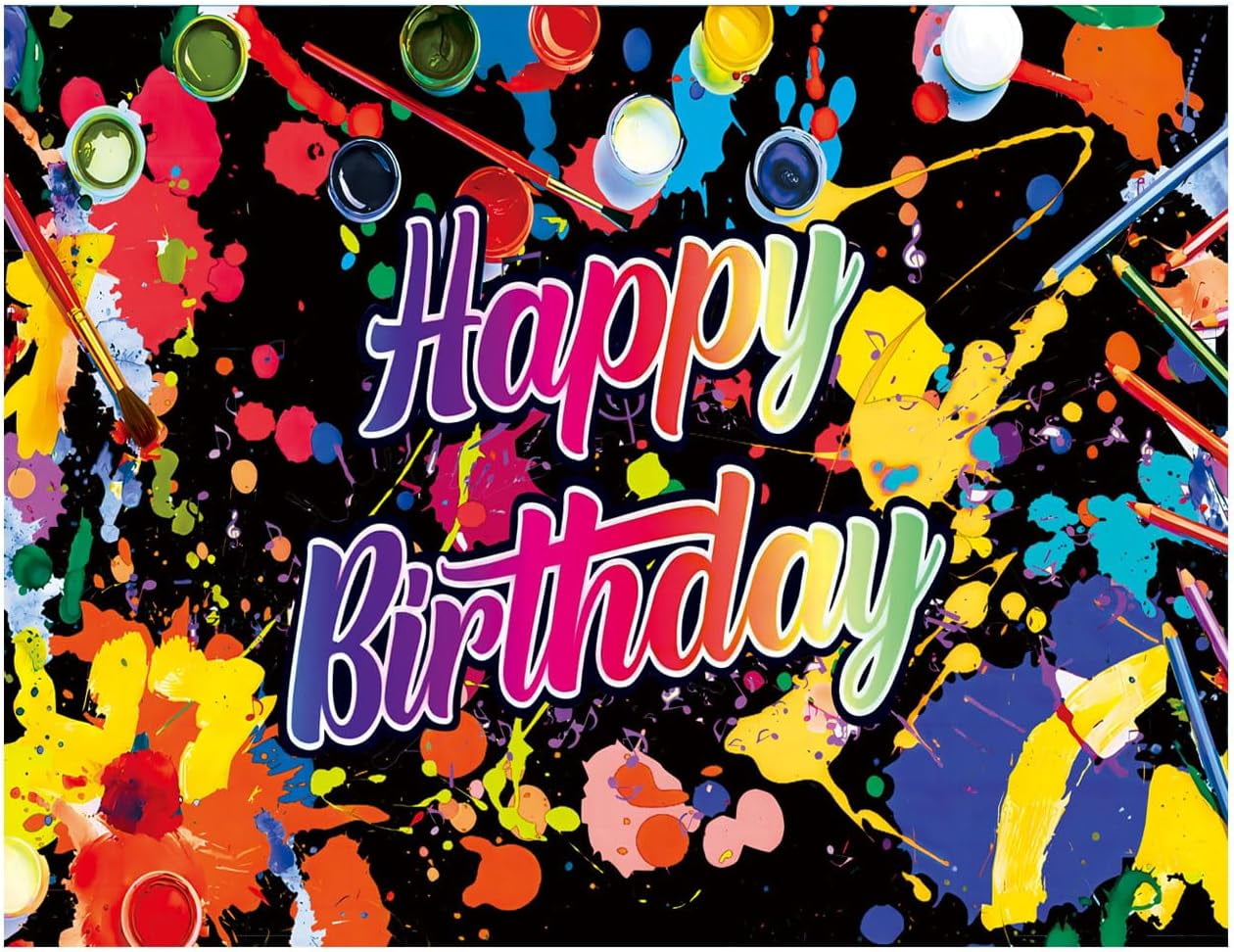 Neno Glow in The Dark Birthday Backdrops for Photography Colorful ...