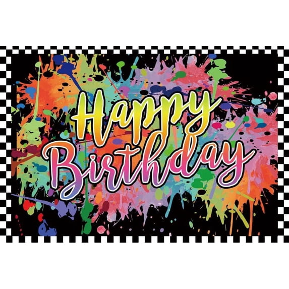 Neno Glow in The Dark Birthday Party Photography Backdrop Colorful ...