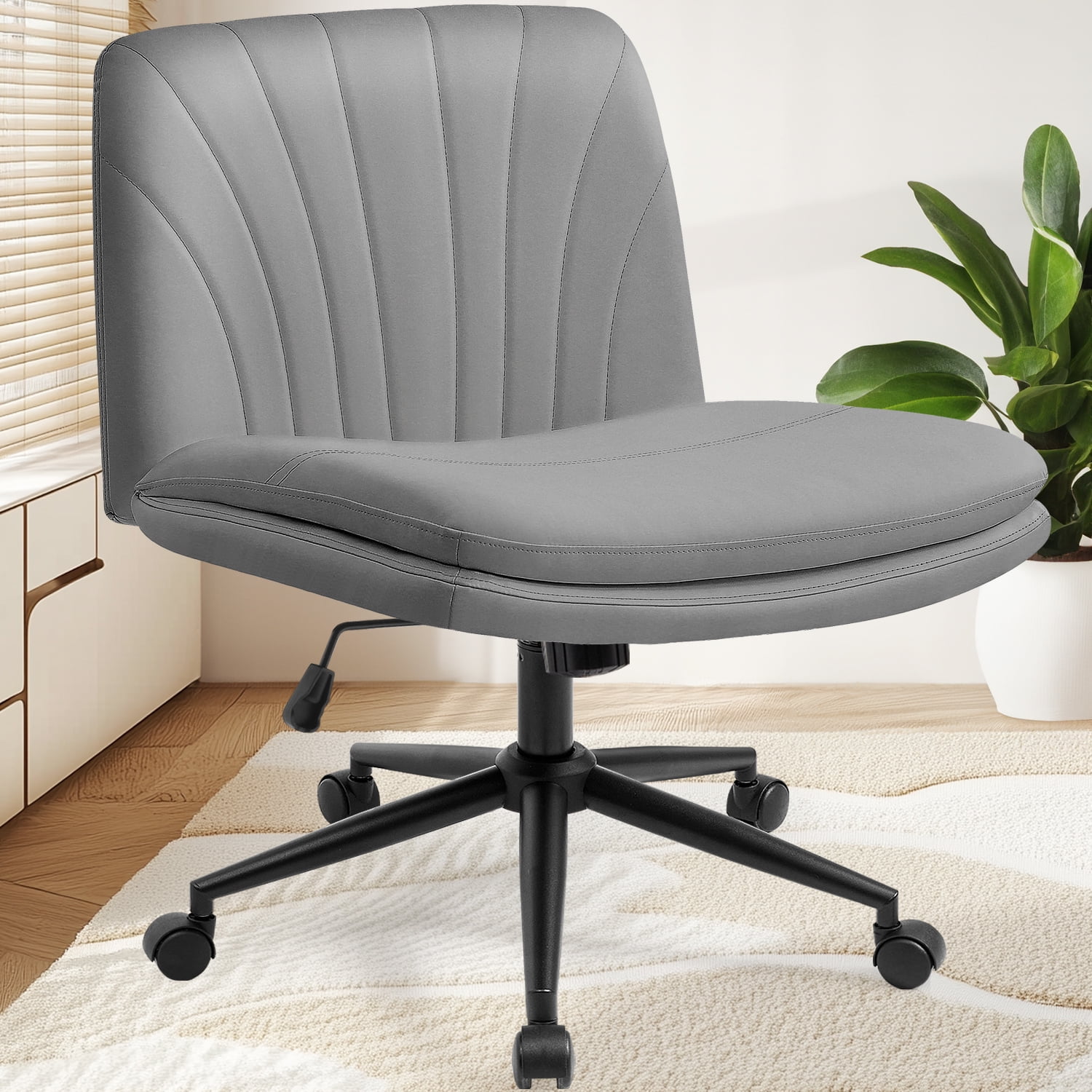 Neo Chair Office Chair Armless Criss Cross Legged Chair with Wheels ...
