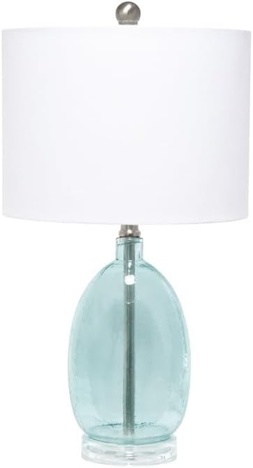 Neo-Classical Nostalgia Transparent Table Lamp with Clear Blue Glass ...
