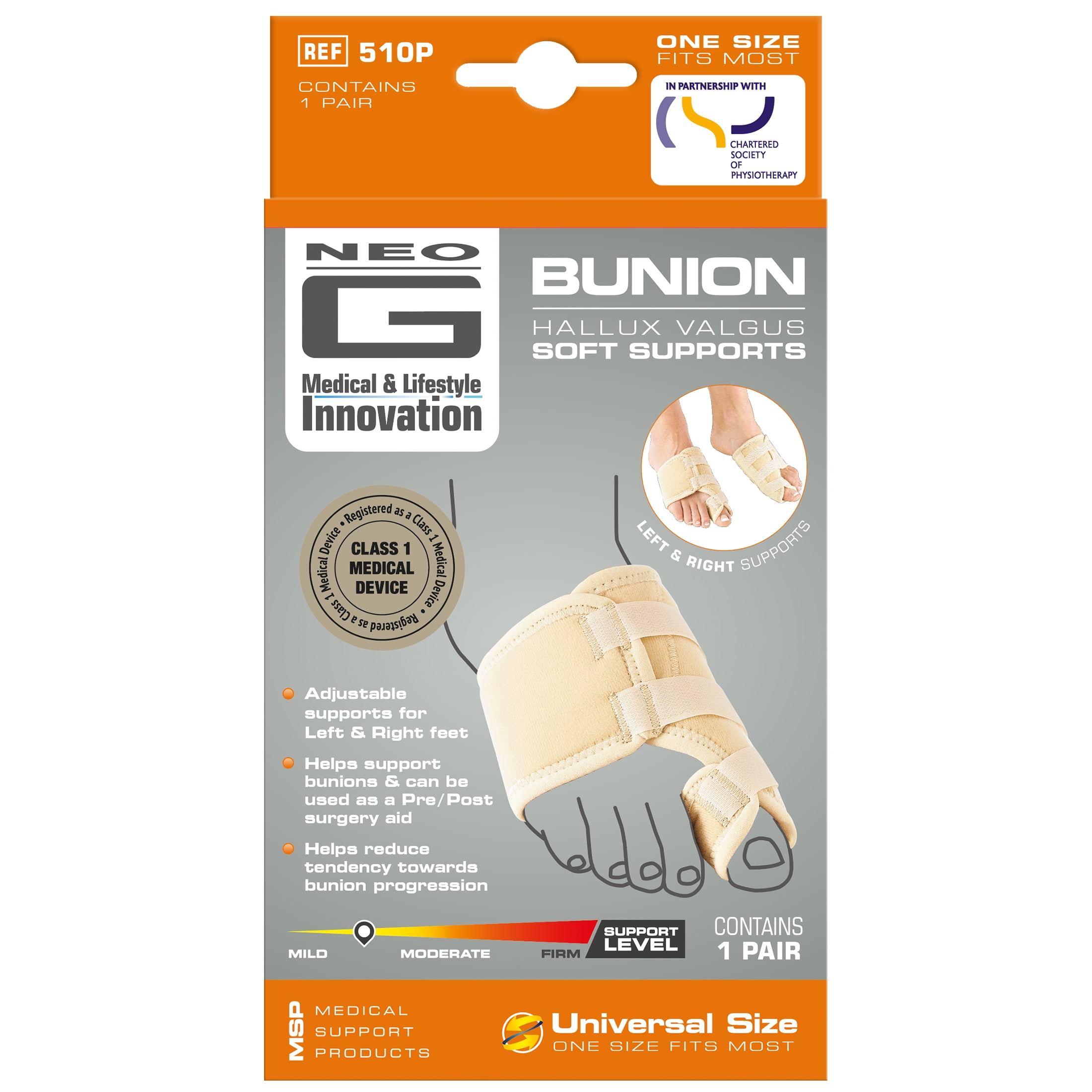 Neo G Bunion - Hallux Valgus Soft Support 2CT Left and Right - Walmart.com
