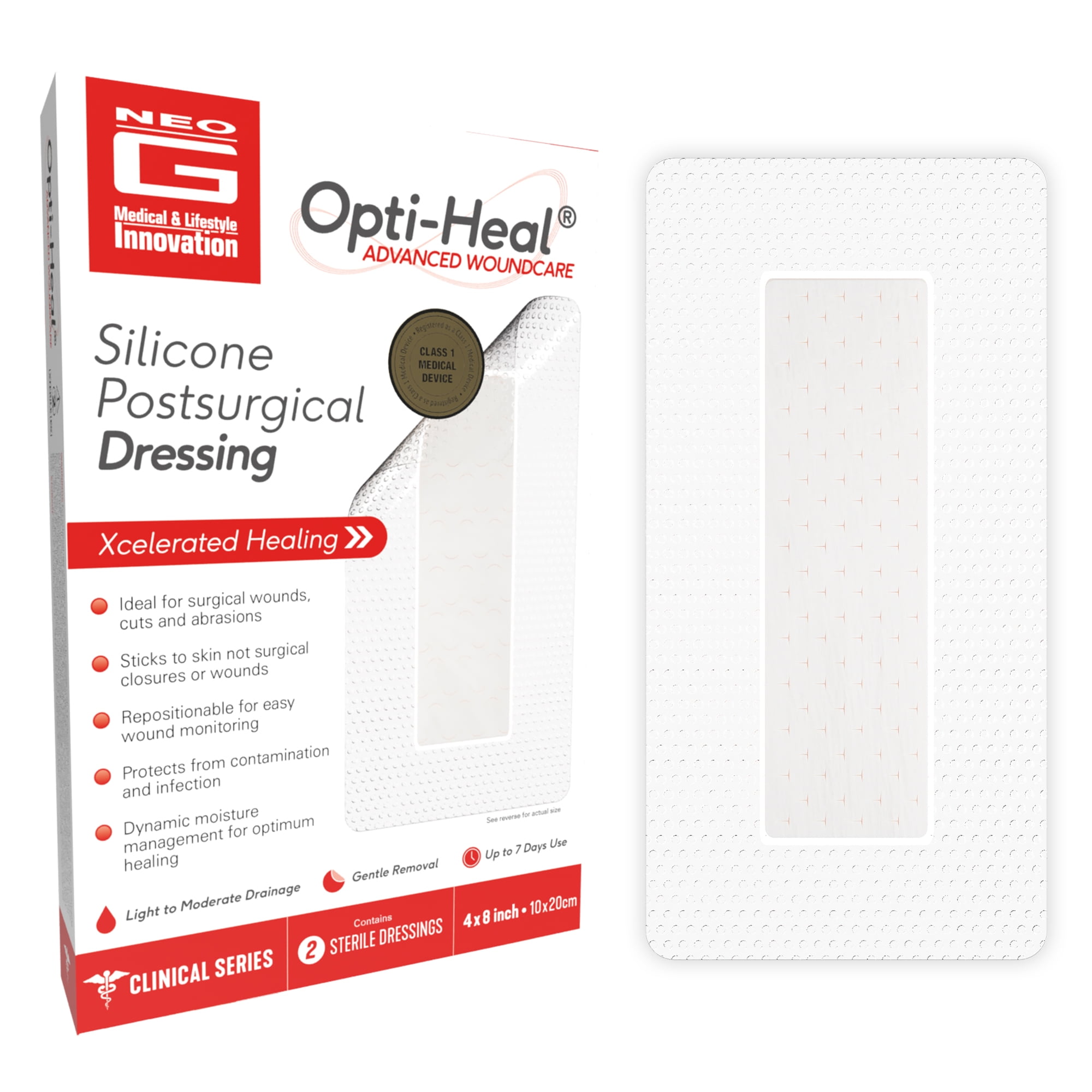 Neo G Opti-Heal Silicone Postsurgical Dressing, 2CT - Walmart.com