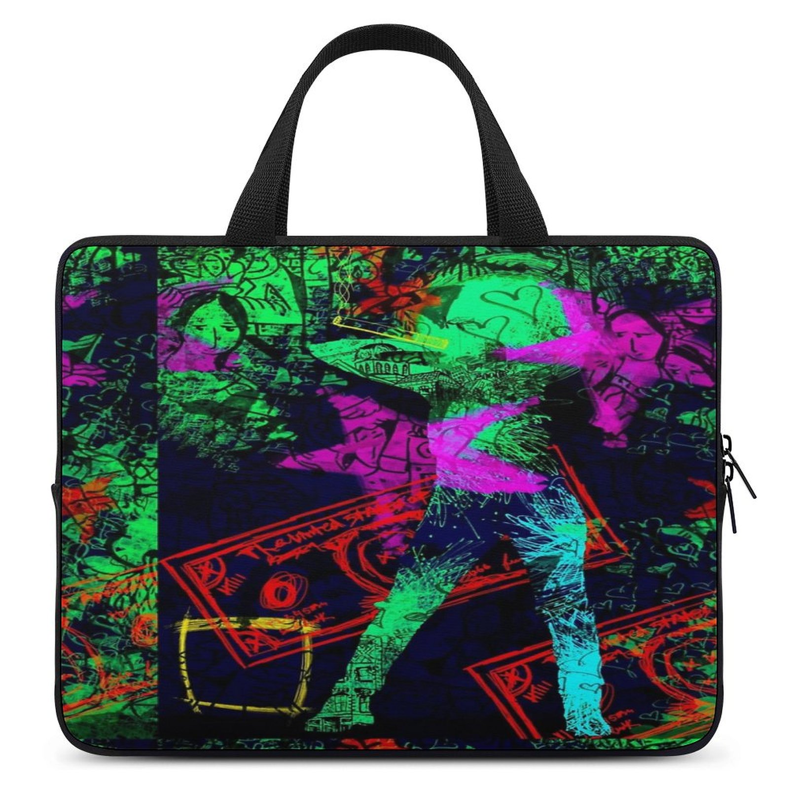 Neo Pop Art Blacklight Glow in The Dark Laptop Bag Women Man 10 12 13 ...