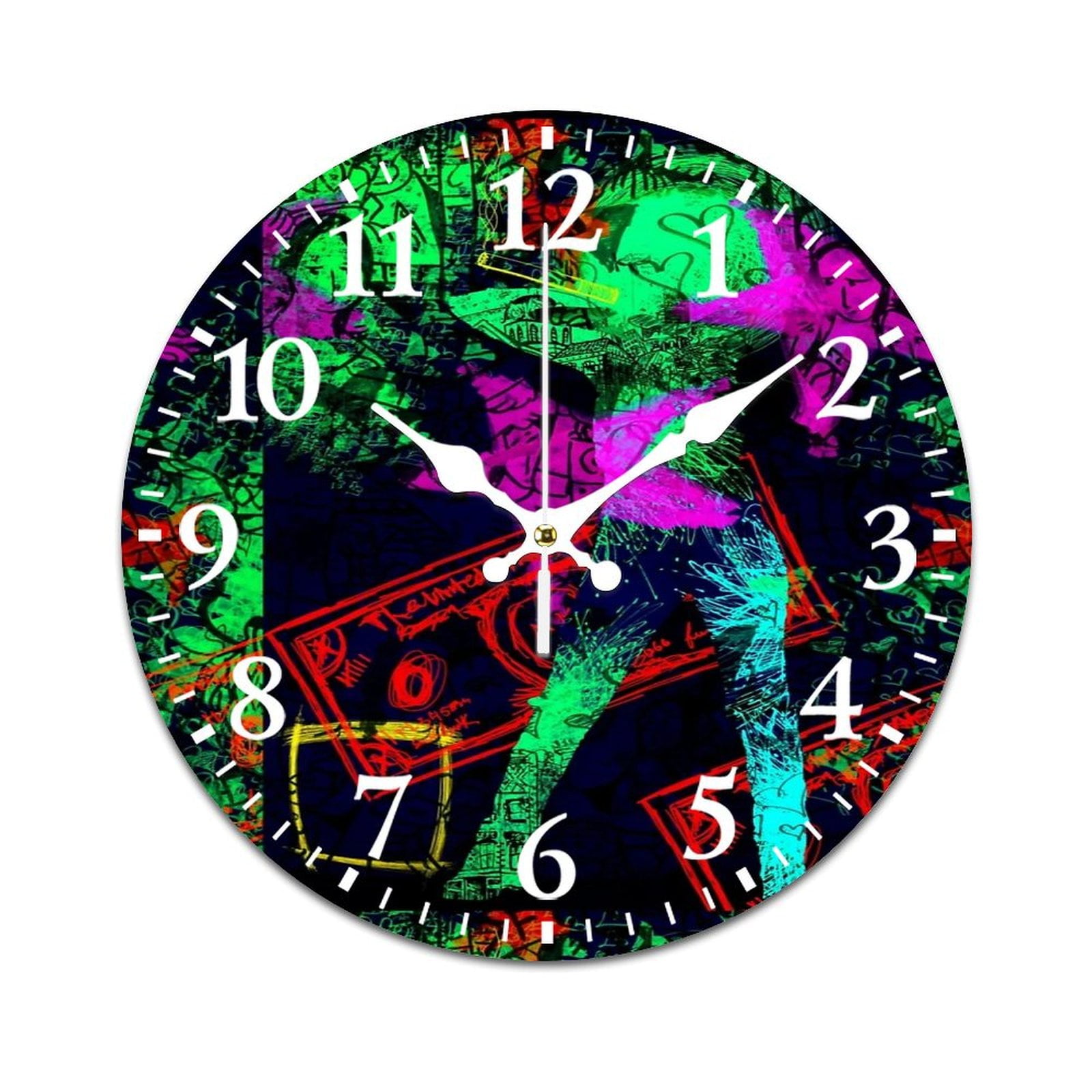 Neo Pop Art Blacklight Glow in The Dark Wall Clock Modern Design Clocks ...