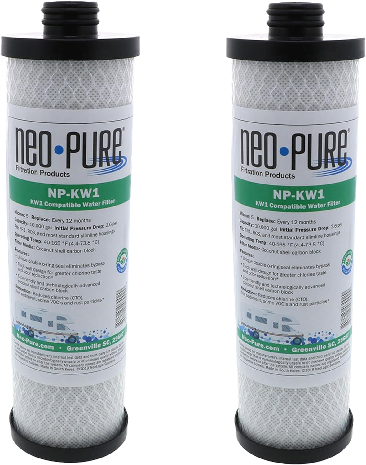 Neo-Pure NP-KW1 WaterPur KW1 Compatible 10" Carbon Block Filter for RCS ...