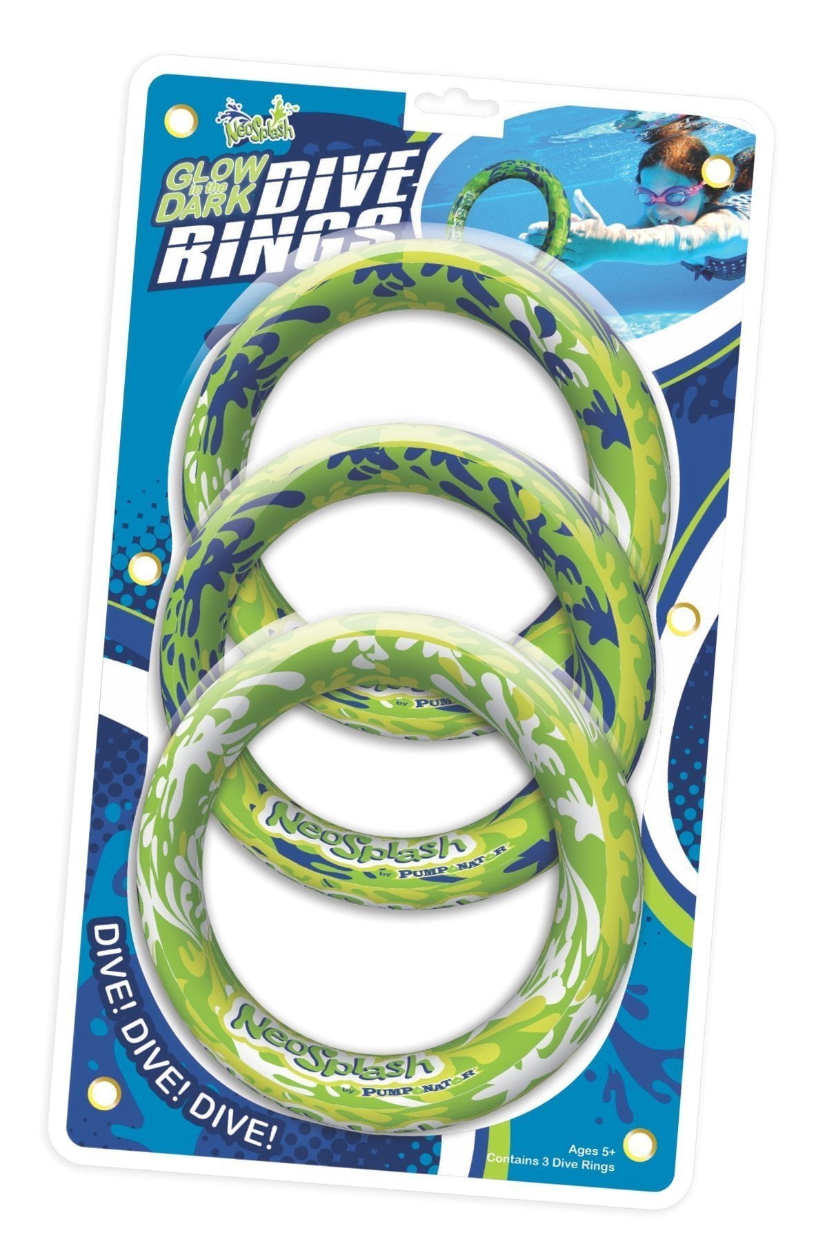 Neo Splash Dive Rings, Glow In The Dark - Walmart.com