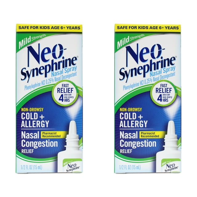 Neo-Synephrine Cold and Allergy Nasal Spray Mild Formula, 0.5 fl oz (2 ...