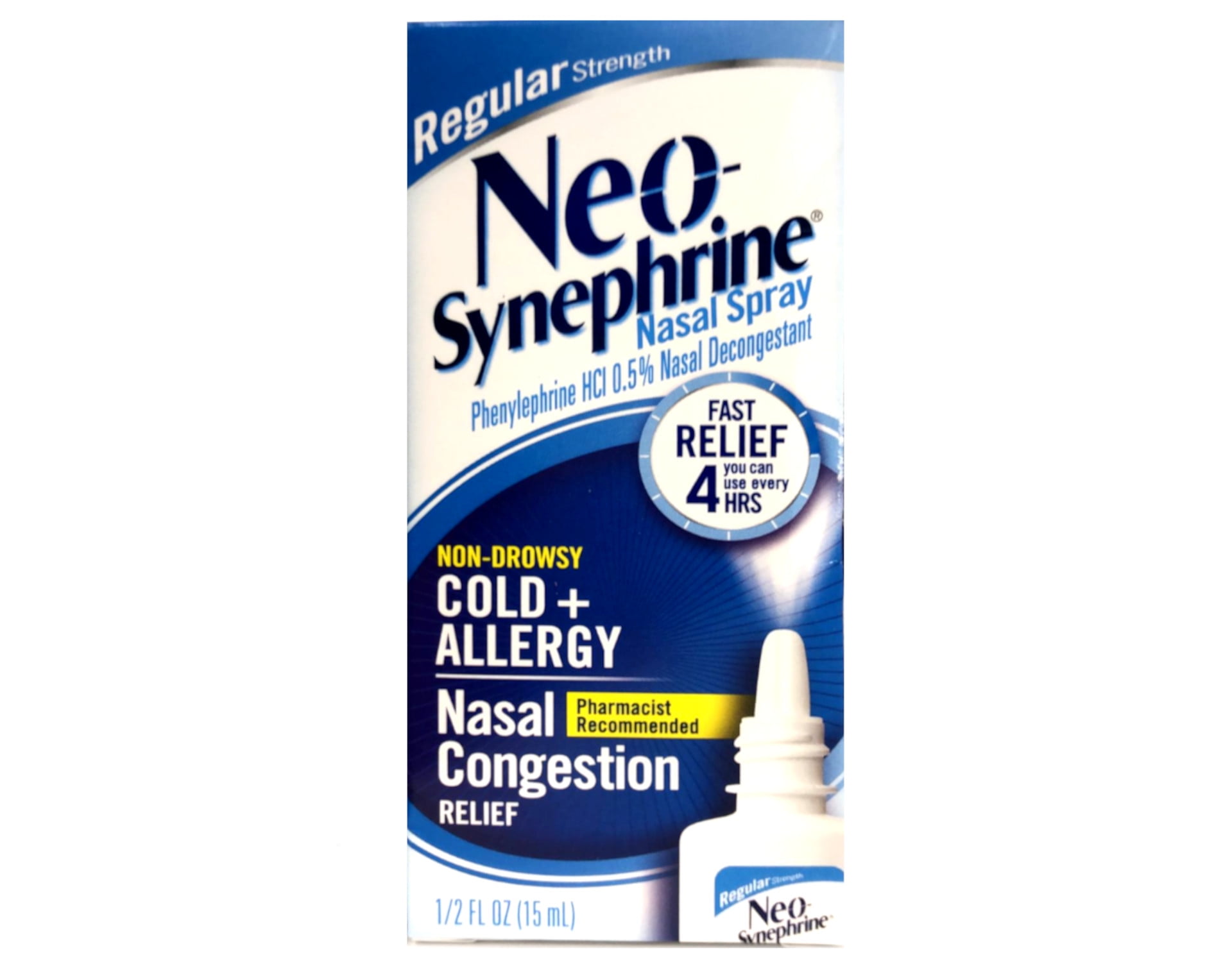 Neo-Synephrine Nasal Decongestant Spray Regular Strength 0.50 oz (Pack ...
