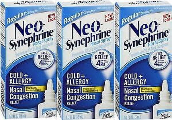 Neo-Synephrine Nasal Decongestant Spray Regular Strength 15ml ( 3 pack ...