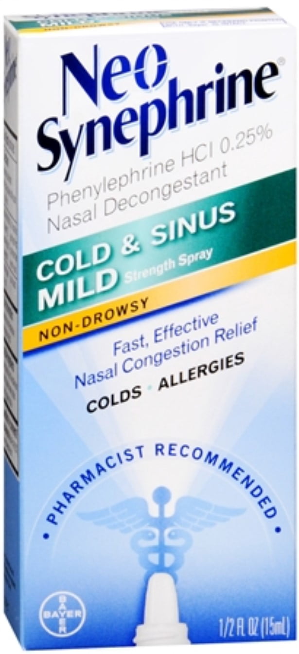 Neo-Synephrine Spray Mild 0.50 oz (Pack of 2) - Walmart.com