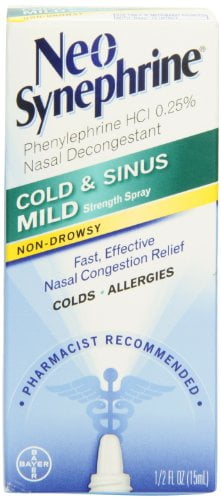 Neo-Synephrine Spray Mild 0.50 oz (Pack of 4) - Walmart.com