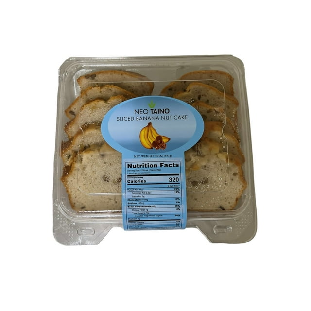 Neo Taino, Banana Nut Sliced Square Cakes, Shelf Stable, 14 oz (397g ...