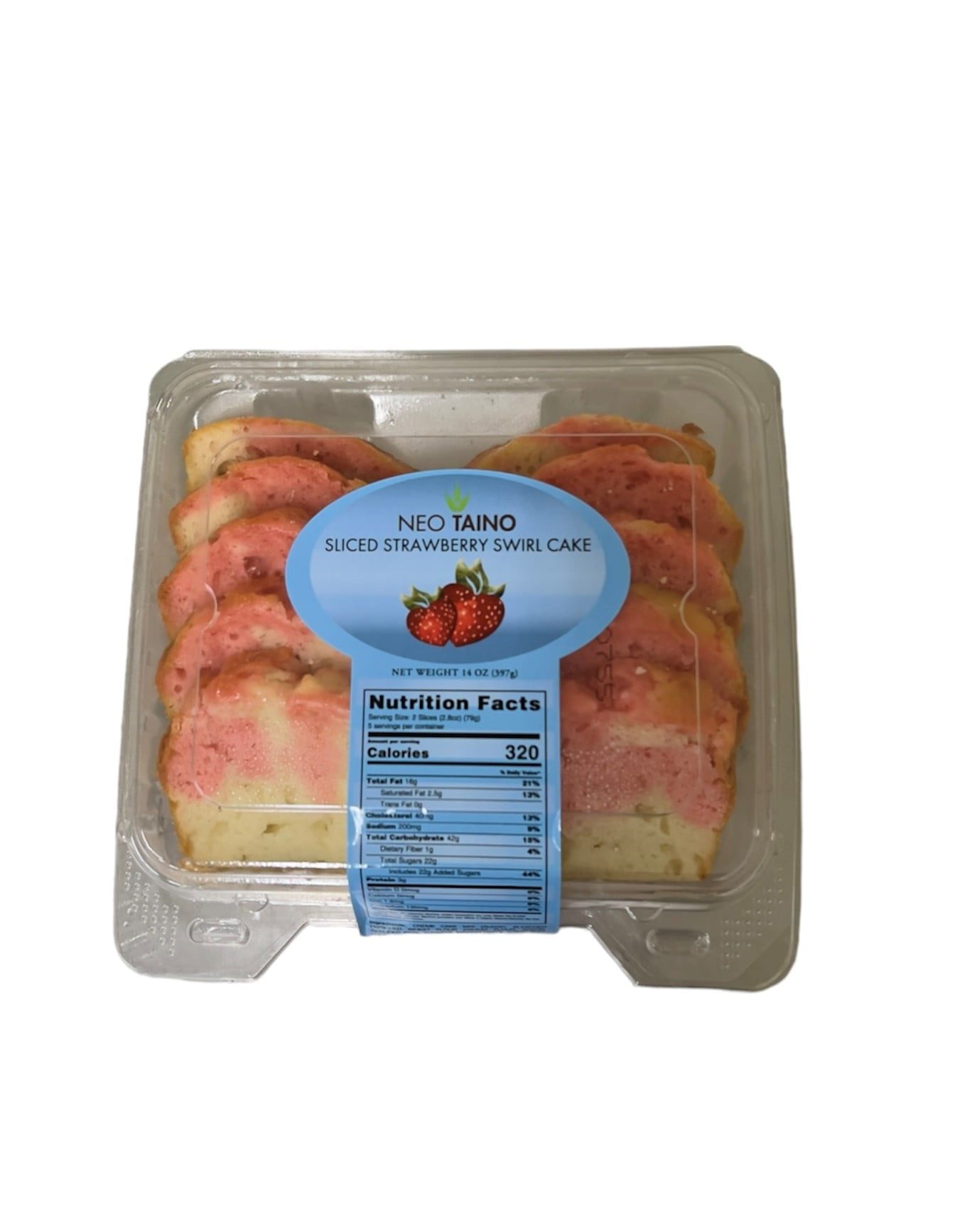 Neo Taino, Strawberry Swirl Crème, Sliced Cake, 14 oz (397g), 10 Count ...