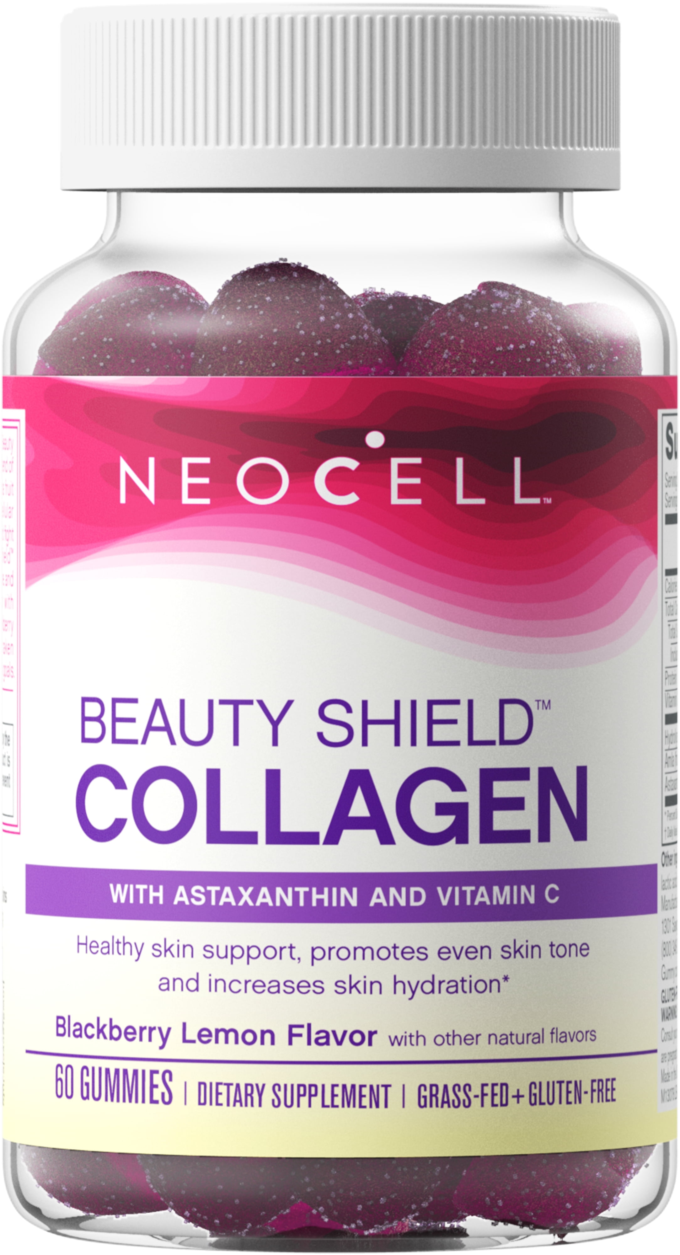 NeoCell Beauty Shield Vitamin C Collagen Gummies, Blackberry Lemon, 60 ...