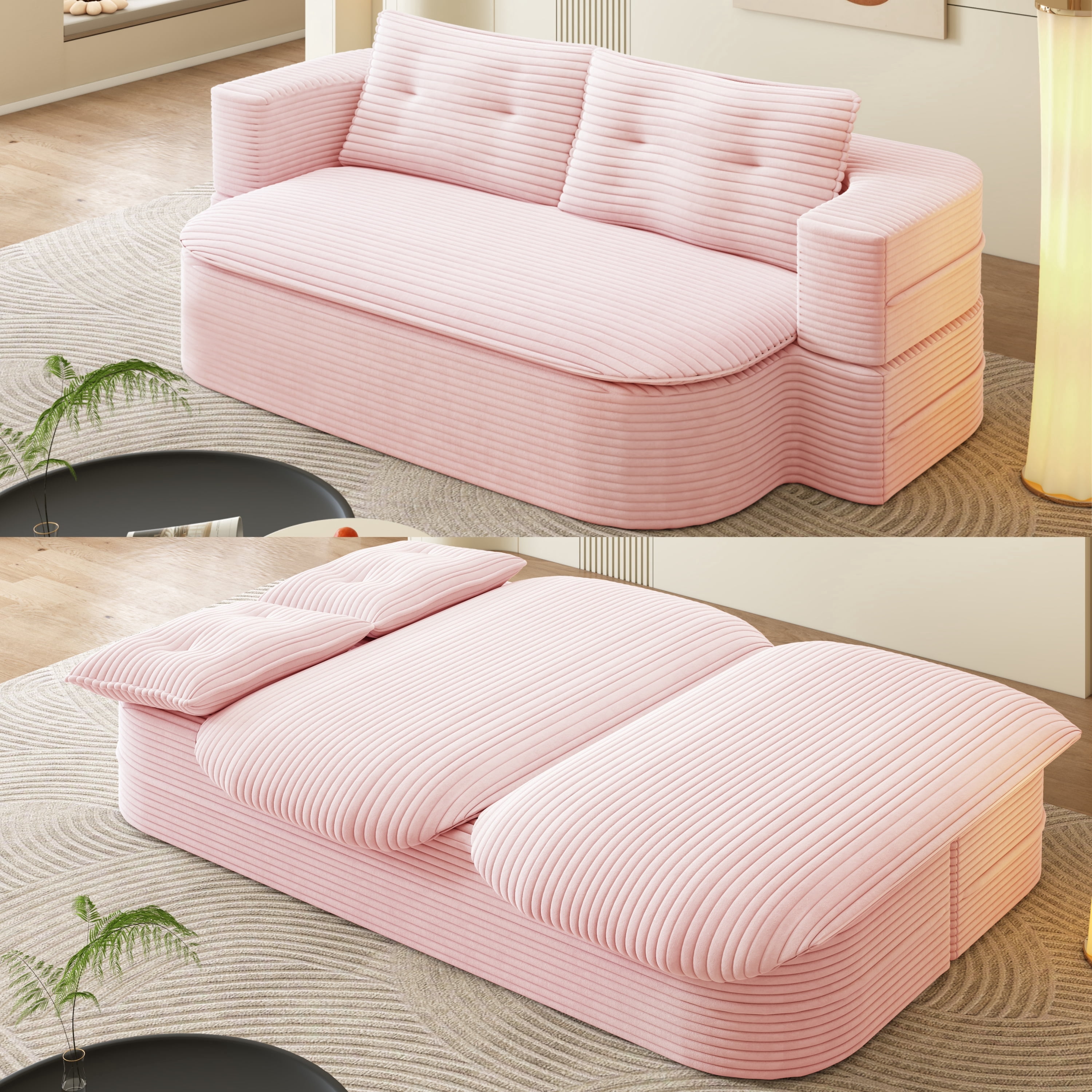 NeoKo 78" Full Size Floor Sofa, Folding Queen Sleeper Couch, Futon ...