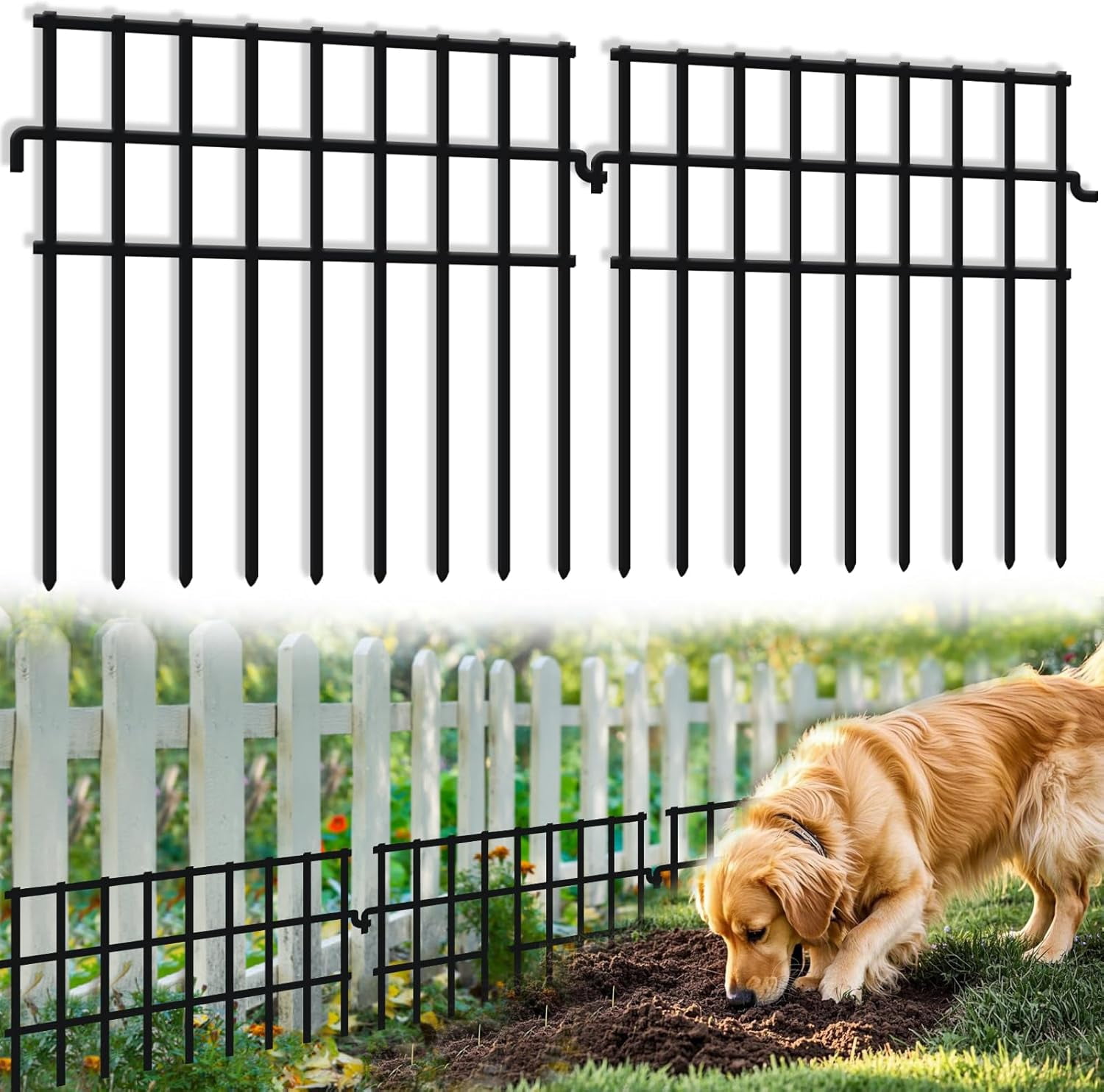 NeoMart-15 Panels Dog Digging Fence Barrier, 16.25ft(L) X 12in(H ...