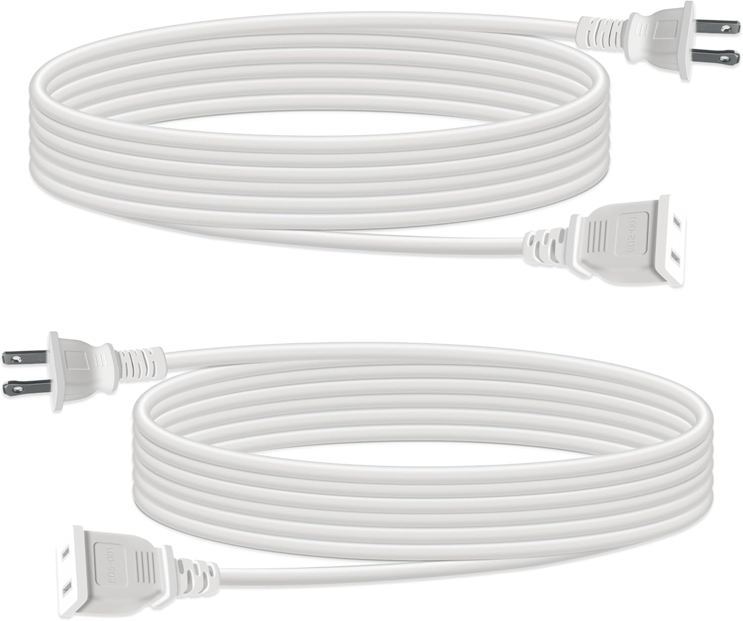 NeoMart-15FT Polarized White Extension Cords - 125V 10A Single Outlet ...