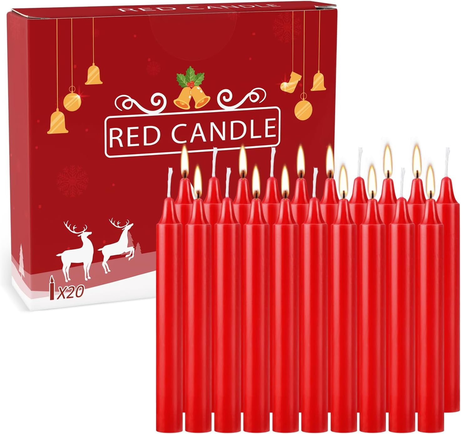NeoMart - 20PCS 4-inch Red Taper Candles for Decorative Use - Perfect ...