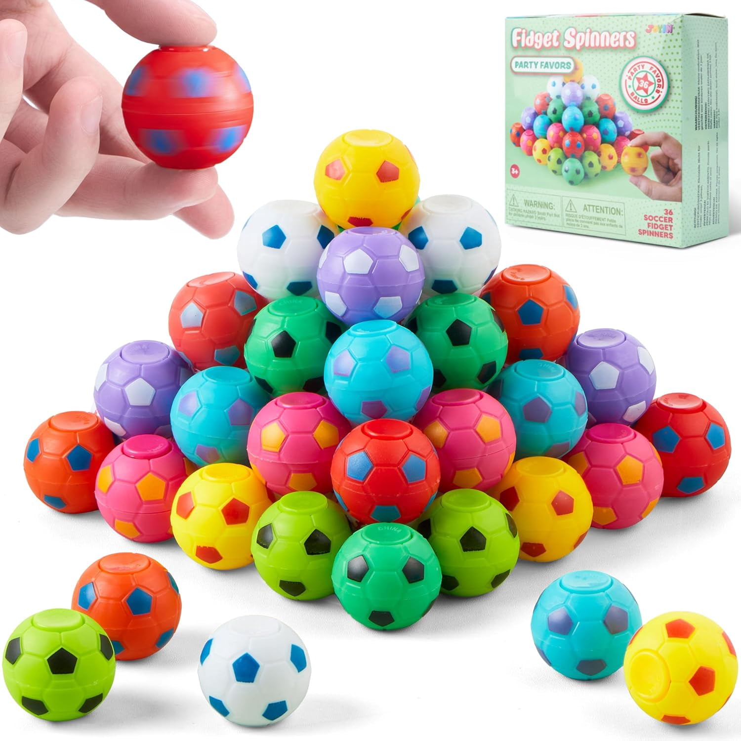 NeoMart 36 Pack Soccer Fidget Spinners for Kids, Soccer Party Favors ...