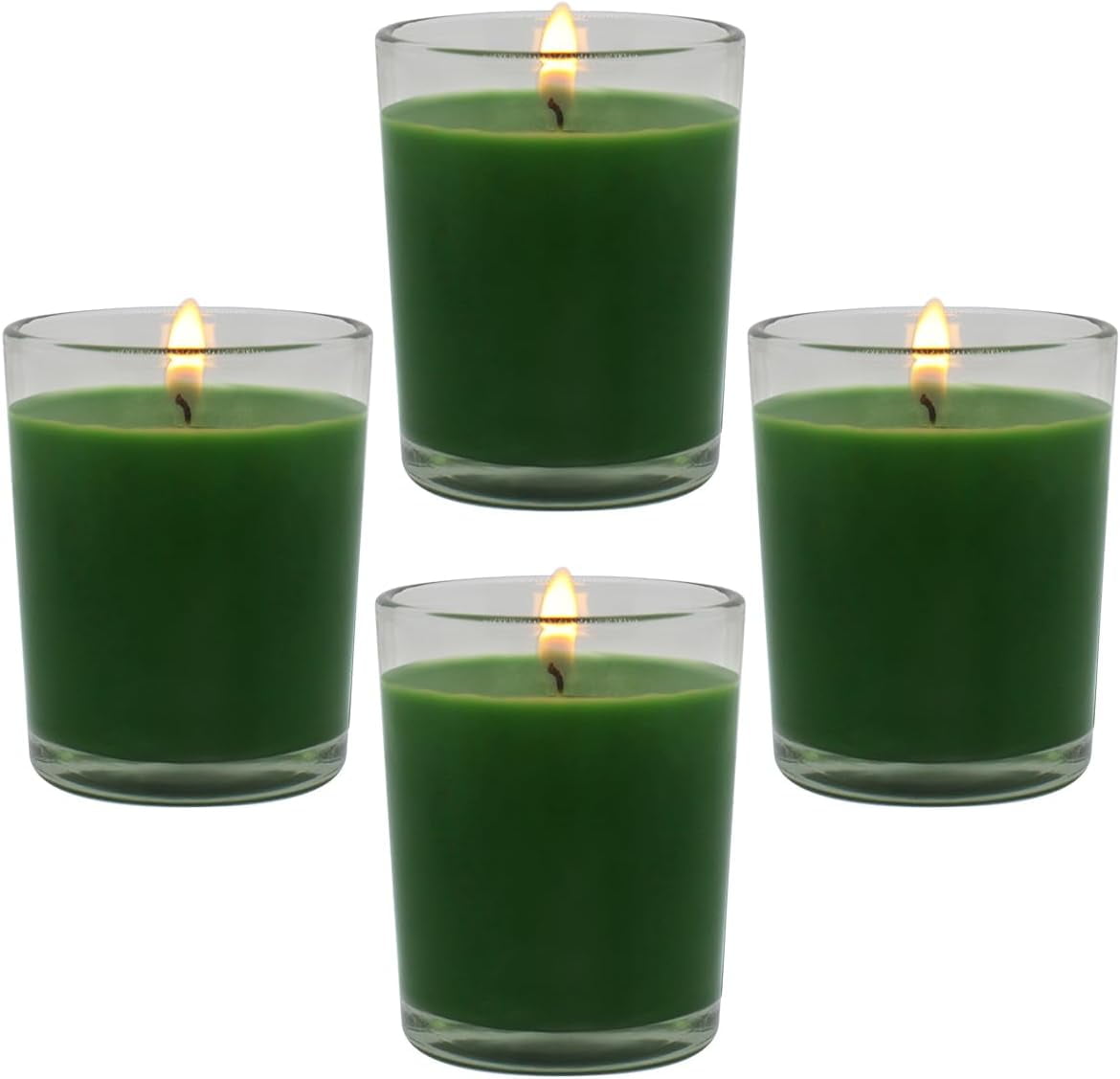 NeoMart - 4 Packs Unscented Green Votive Candles in Glass, 2 Inch ...