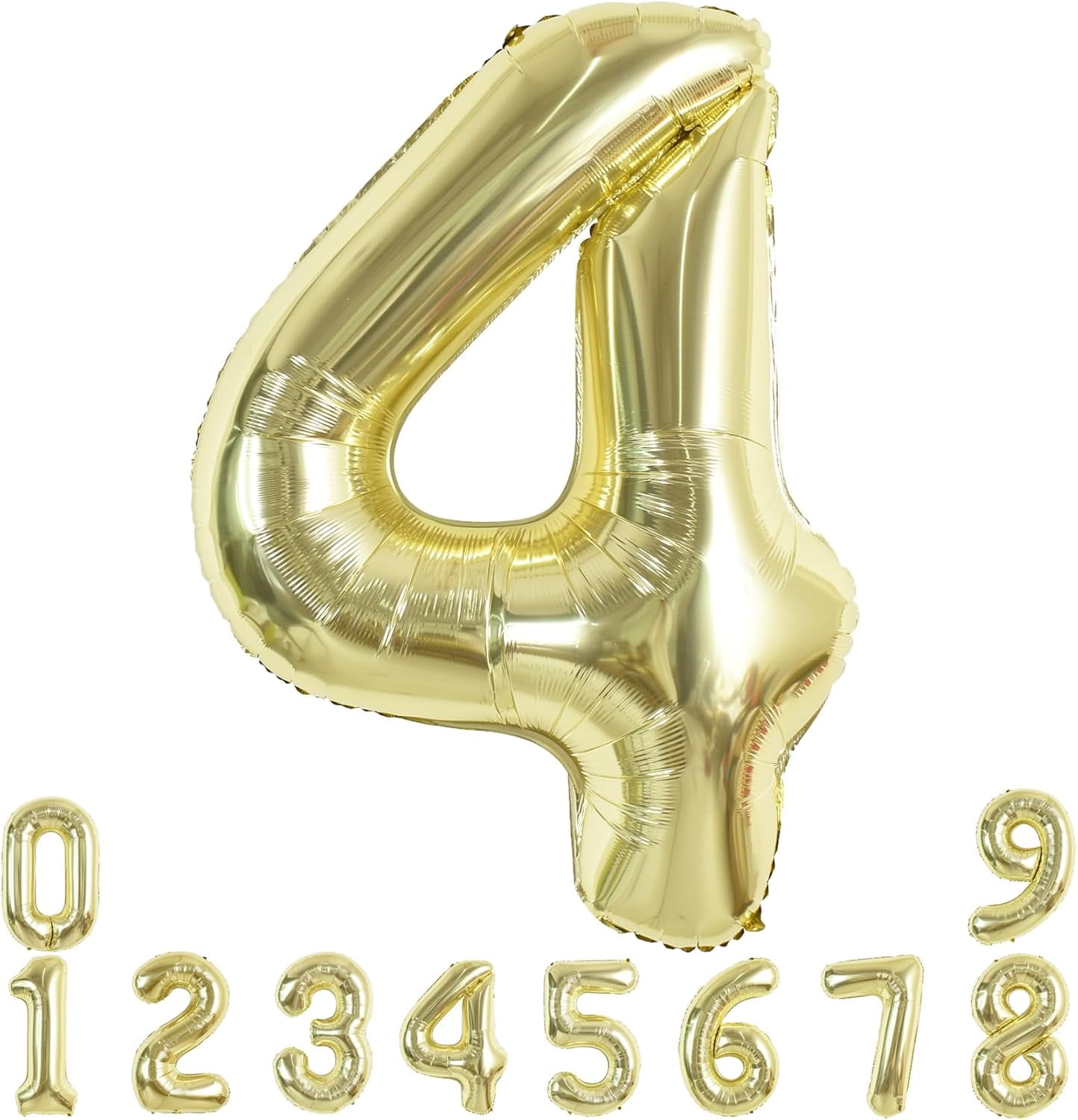 NeoMart 40 Inch Light Gold Large Numbers Balloon 0-9 Birthday Party ...