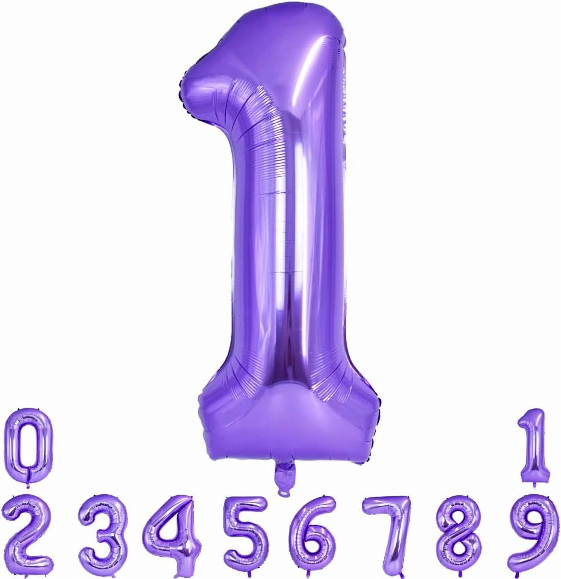 NeoMart 40 Inch Purple Large Numbers Balloon 0-9 Birthday Party Decor ...