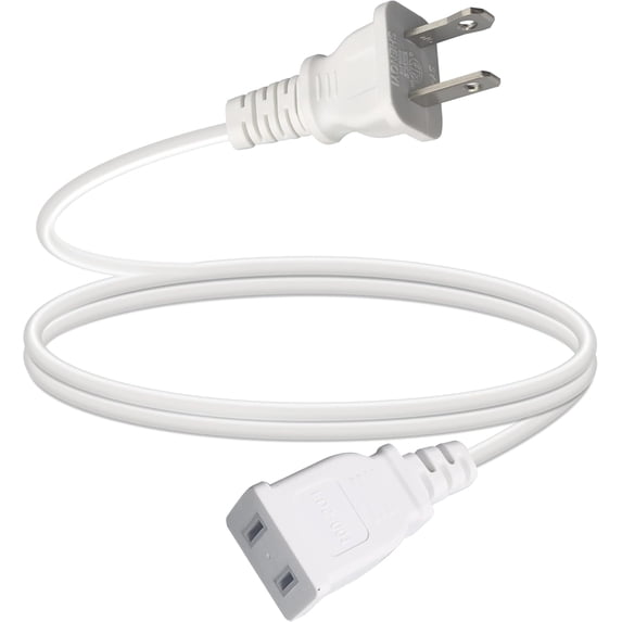 NeoMart-6FT Indoor Power Extension Cord, NISPTt 2 18 AWG 2 Prong 1250W ...