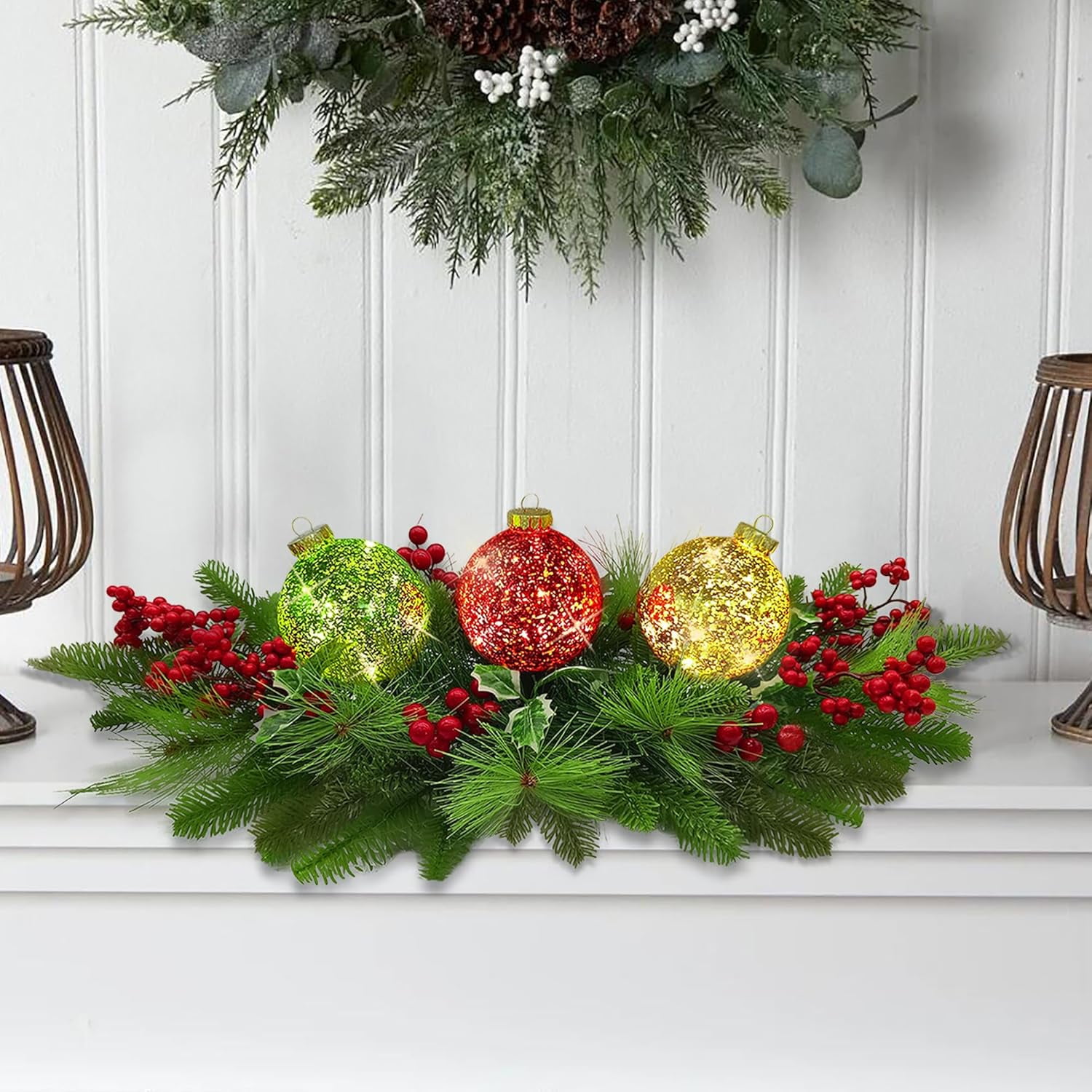 NeoMart Christmas Table Centerpieces Decorations, Lighted Table Accent ...