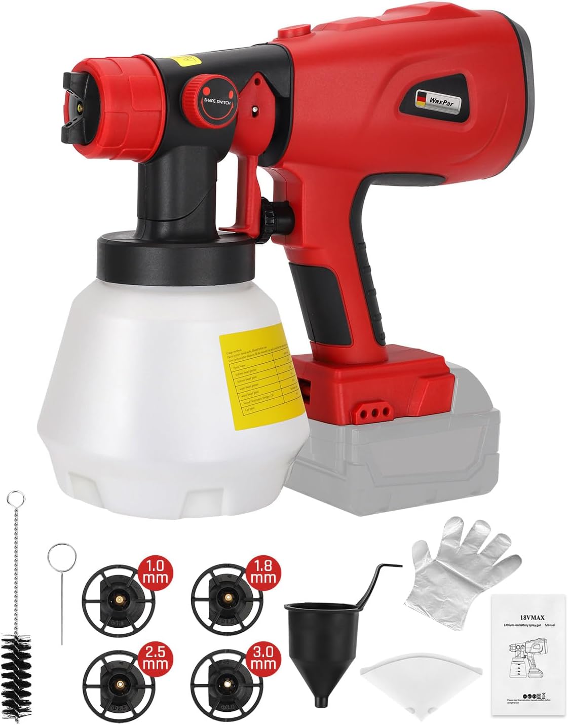 NeoMart - Cordless Paint Sprayer Compatible with Milwaukee 18V Battery ...