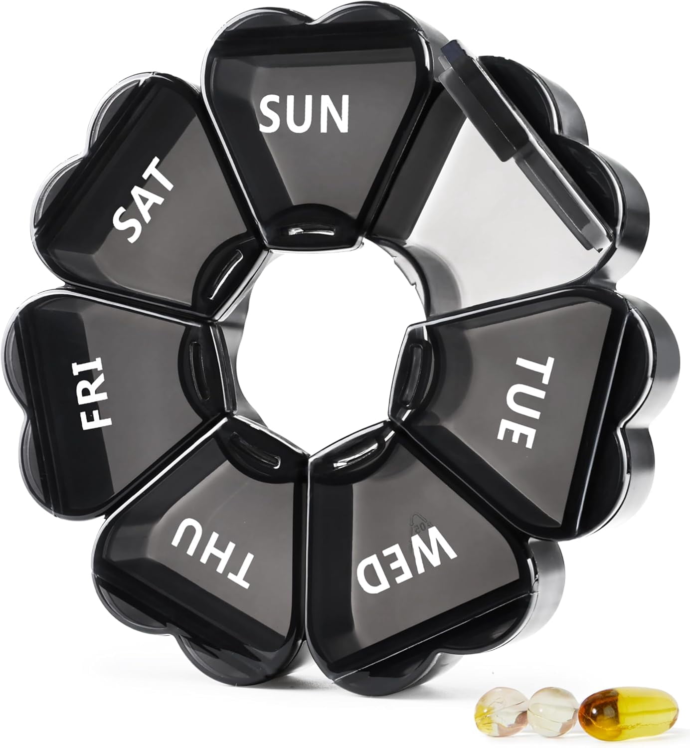 NeoMart Large Pill Organizer 7 Day, Pretty Weekly Pill Box Case, Cute ...
