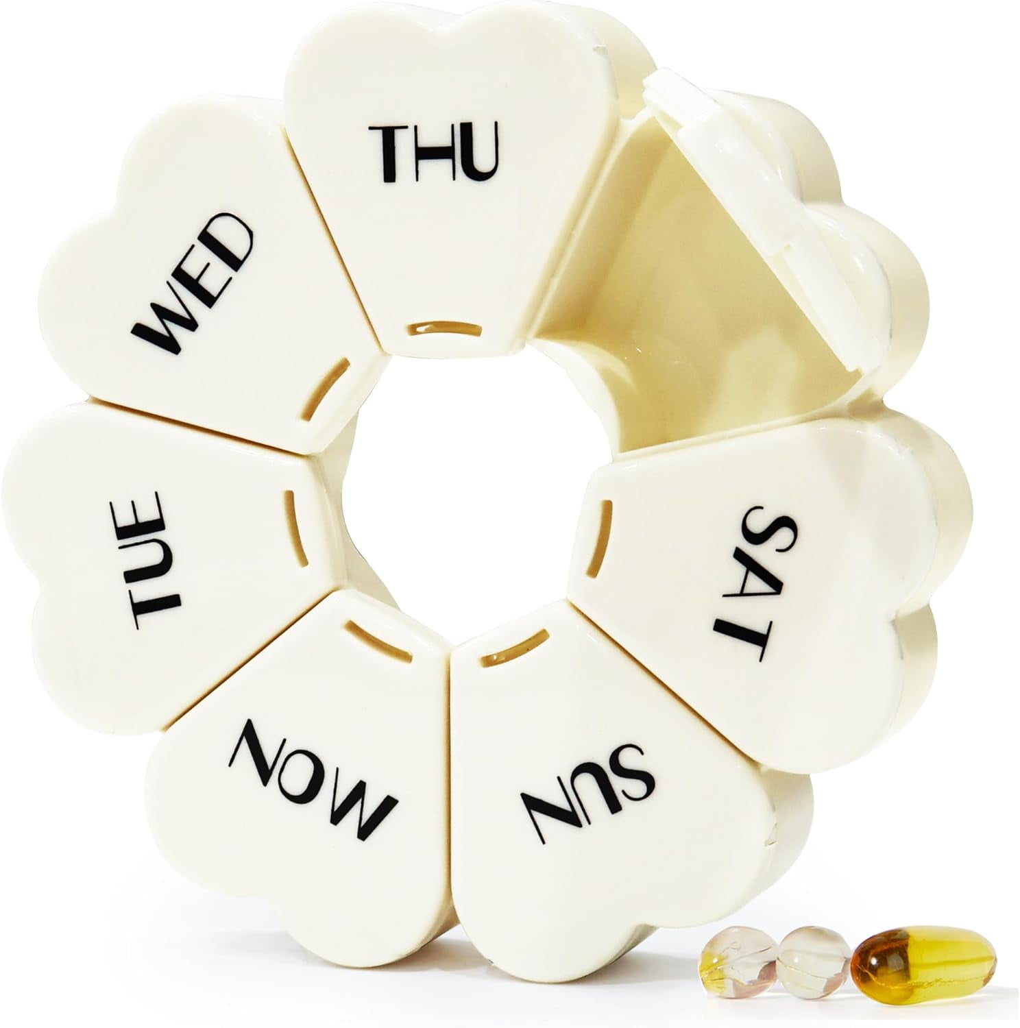 NeoMart Large Weekly Pill Box 7 Day, Cute Pill Case Organizer 1 time a ...