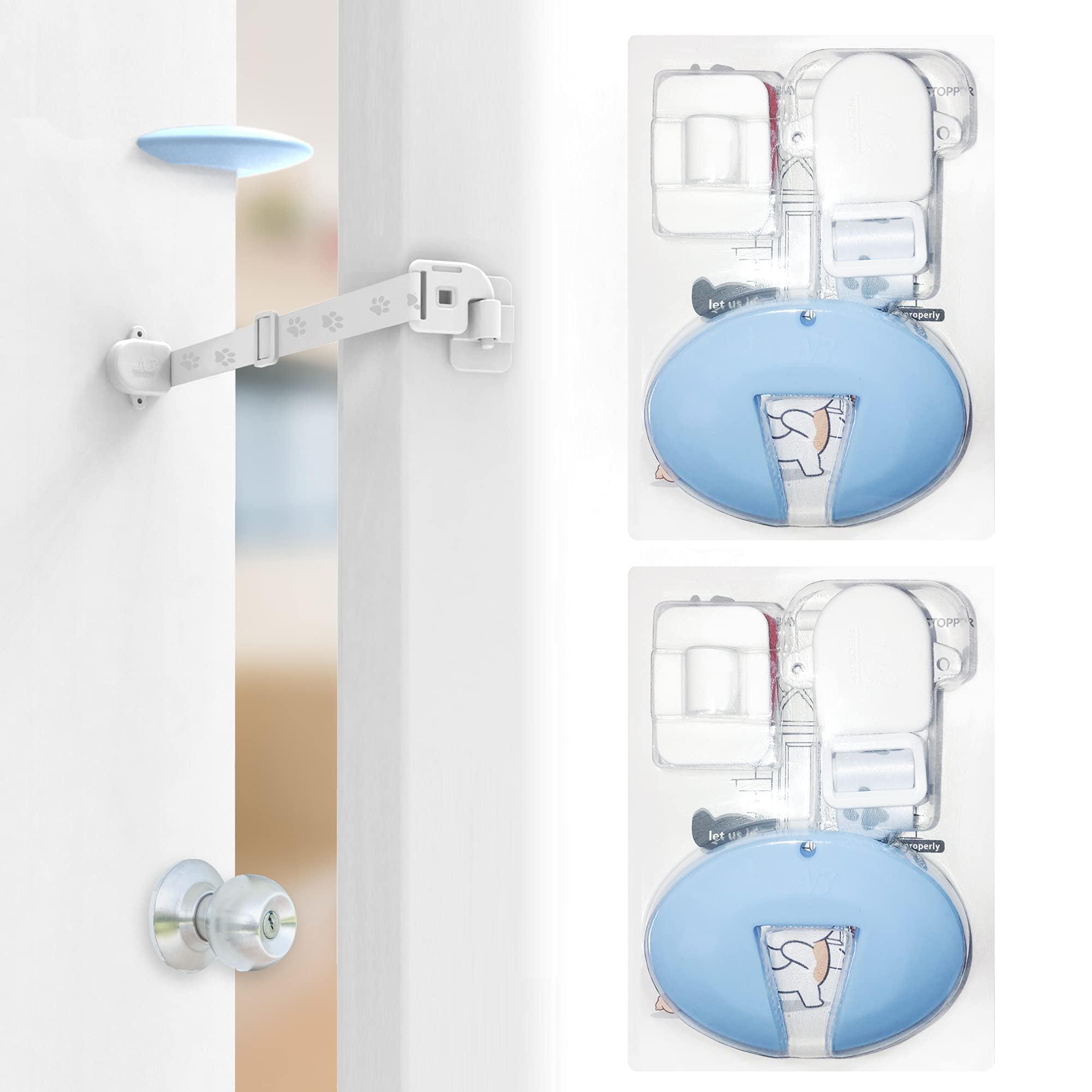 Neobay Adjustable Door Strap and Latch, Textile Cat Door Latch to Keep ...