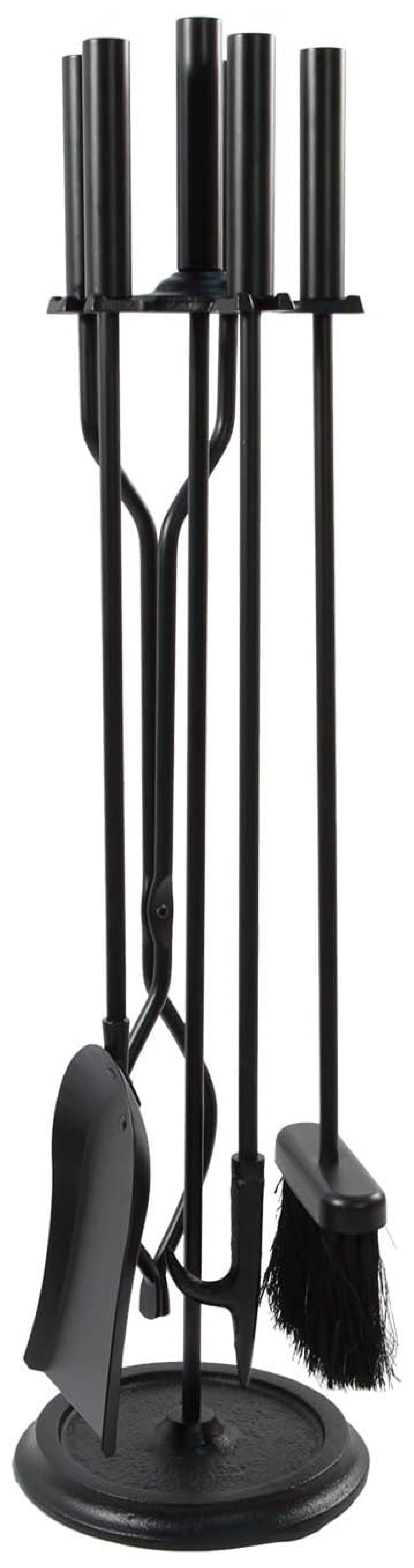 Neoclassic 5-piece Fireplace Tool Set, Black, Round Base - Walmart.com
