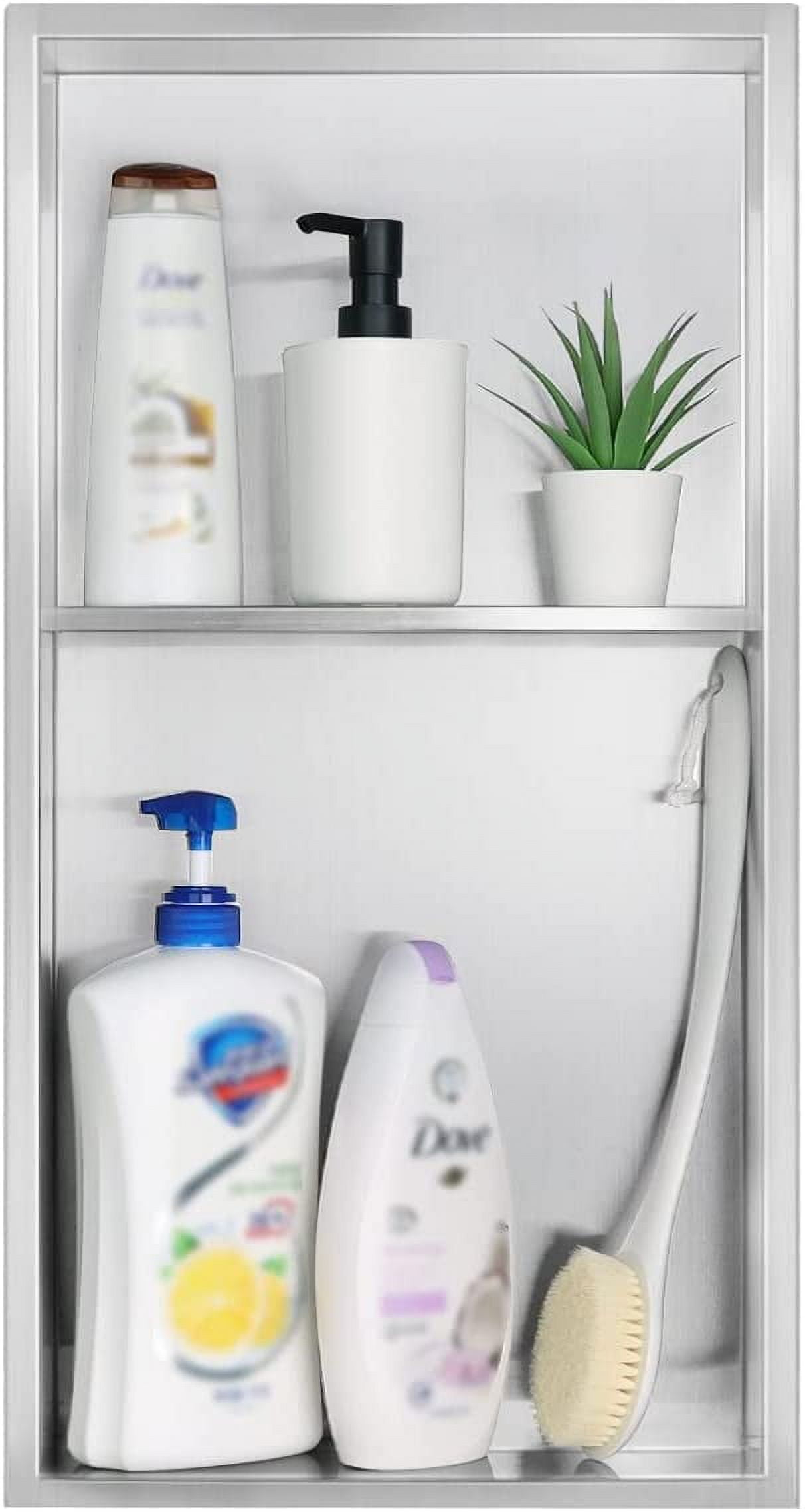 Neodrain No Tile Shower Niche, Stainless Steel Bathroom Shelf 25.1"x13 ...