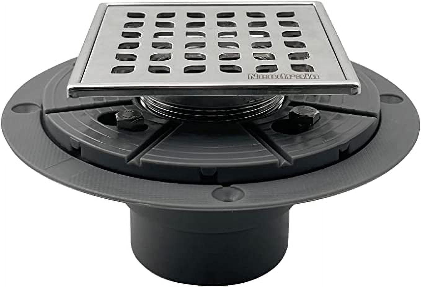 Neodrain Square Shower Drain,4 inch Stainless Steel 304 grate and PVC ...