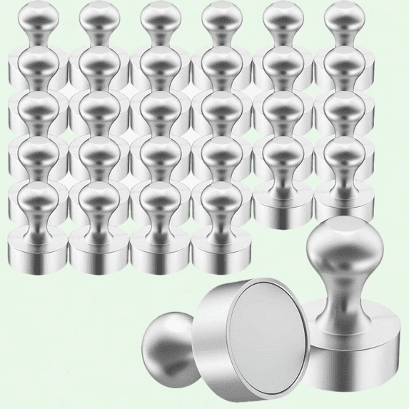 Neodymium Refrigerator Magnets, 30 Pcs Strong Fridge Magnetic Push Pins ...